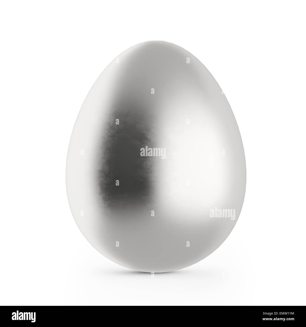Realistic 3d silver egg isolated on a white background Stock Photo - Alamy
