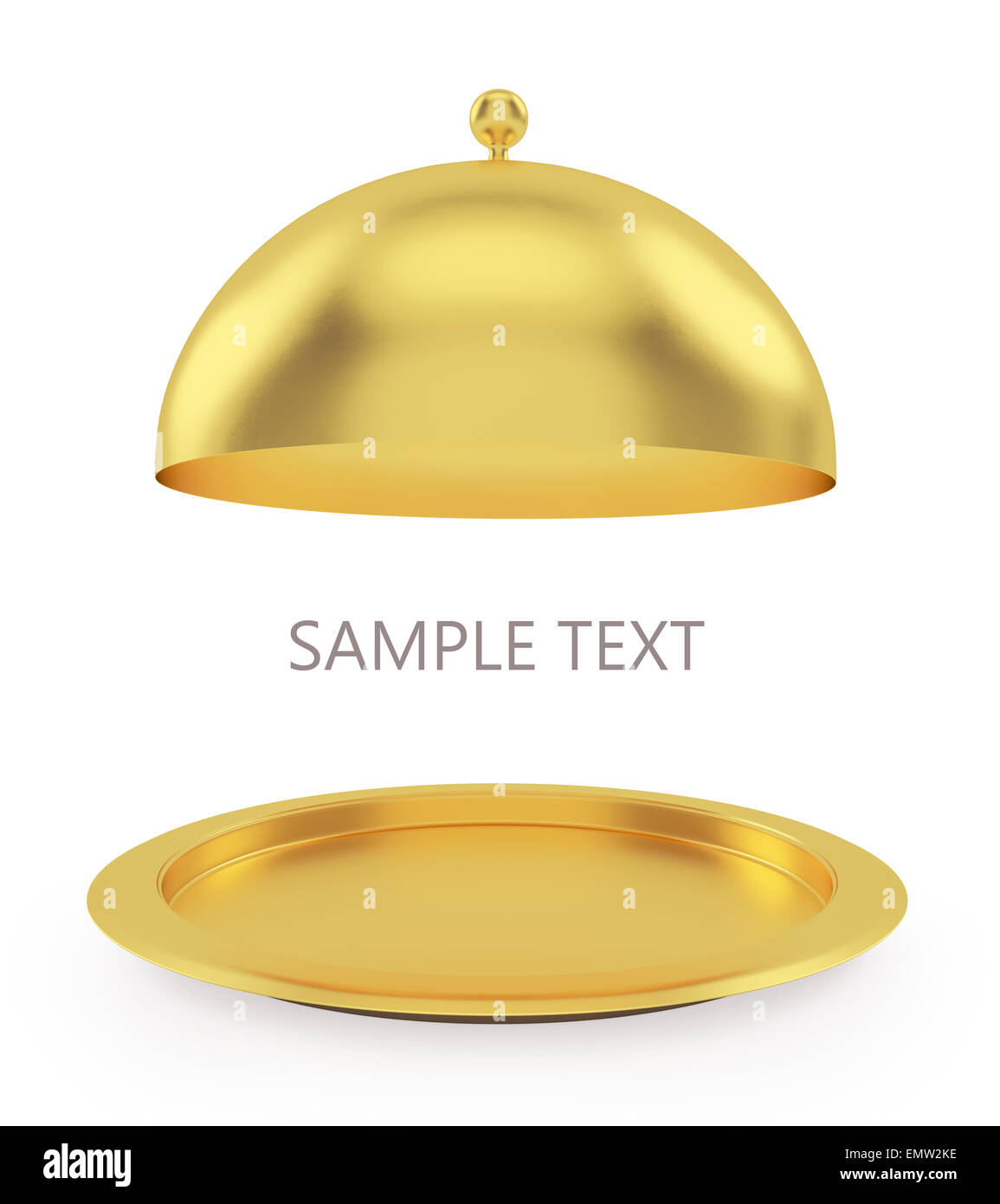 Isolated gold open tray on a white background Stock Photo - Alamy