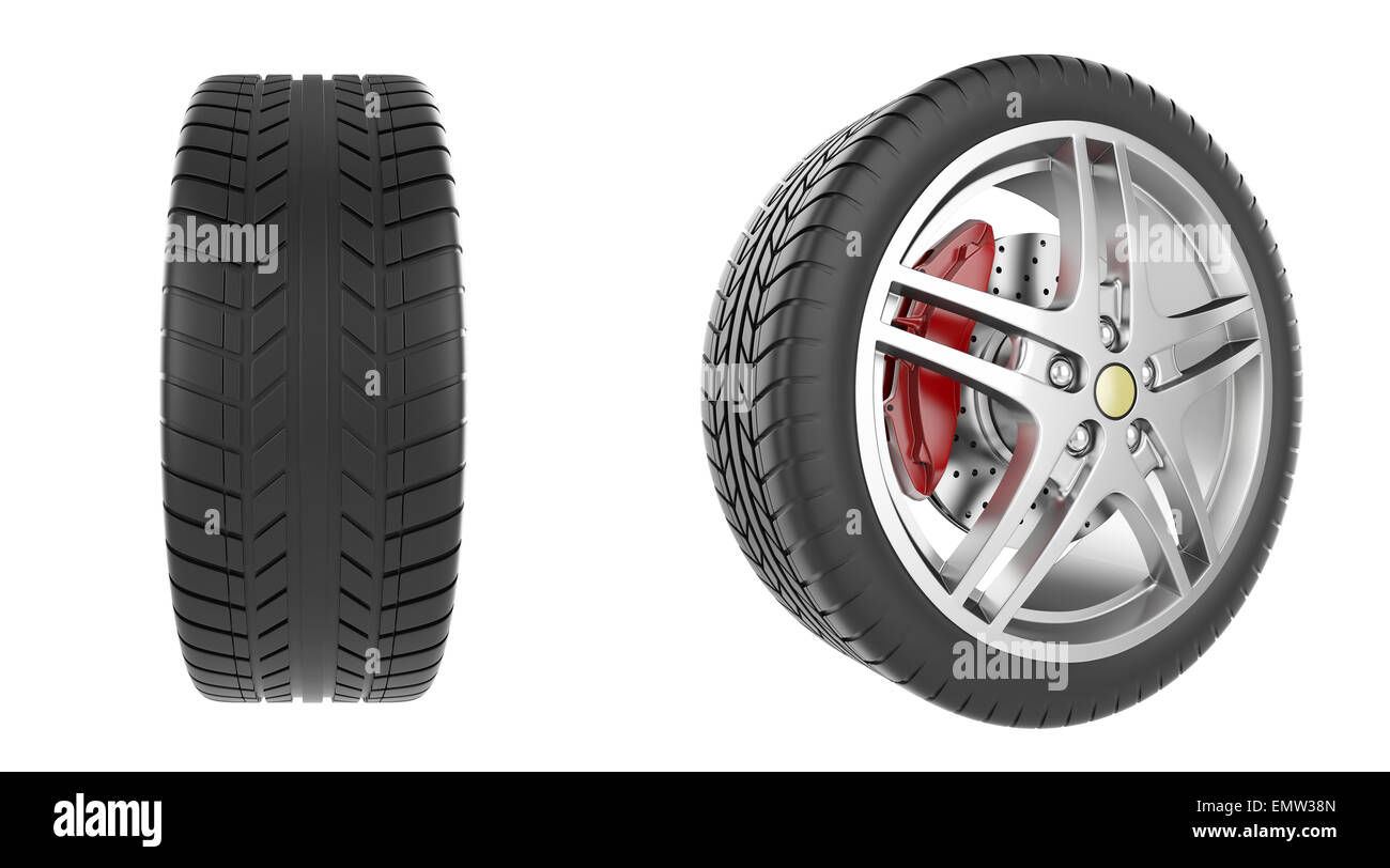 Set of car wheels Stock Photo - Alamy