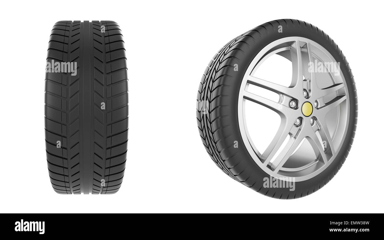 Set of car wheels Stock Photo - Alamy