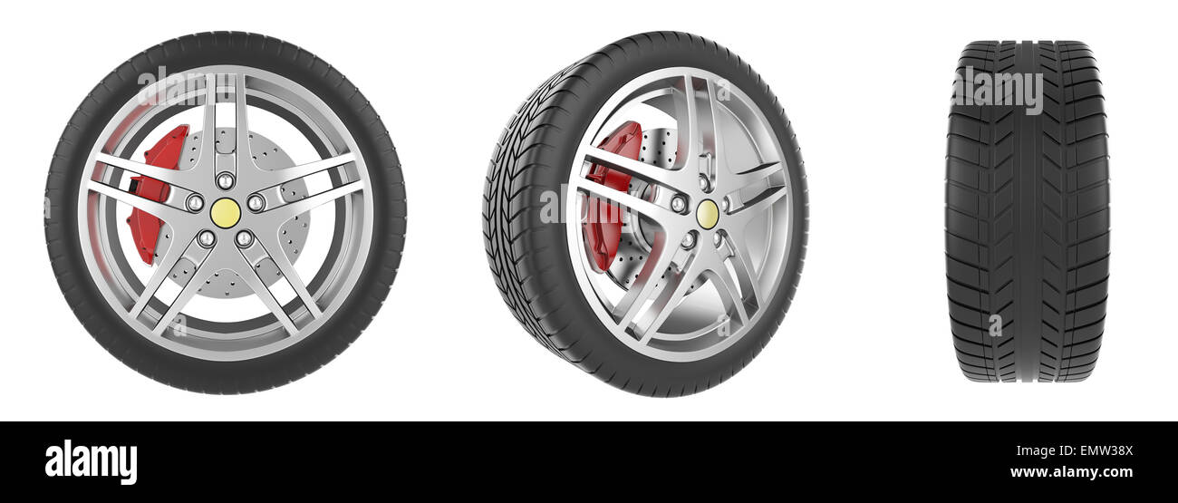 Set of car wheels Stock Photo - Alamy