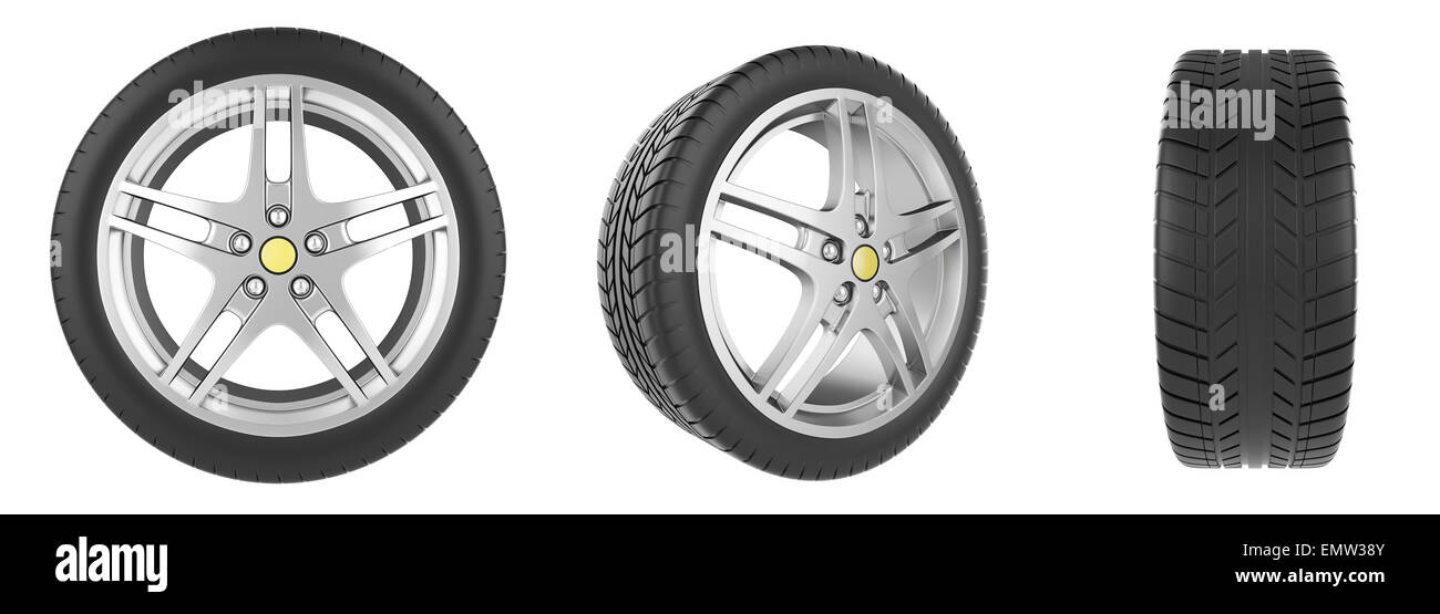 Set of car wheels Stock Photo - Alamy