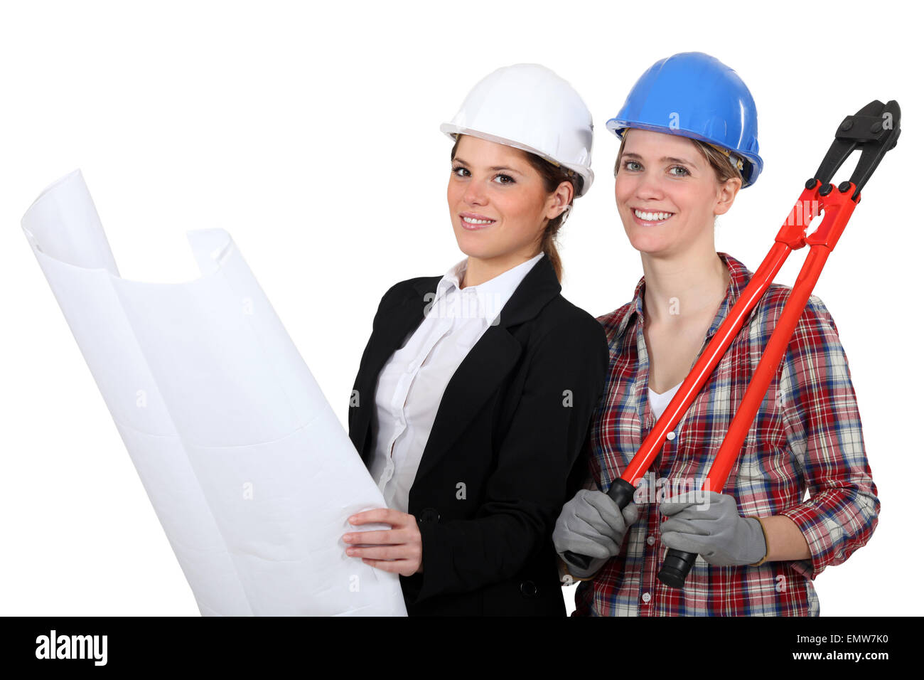 Female architect and builder Stock Photo - Alamy