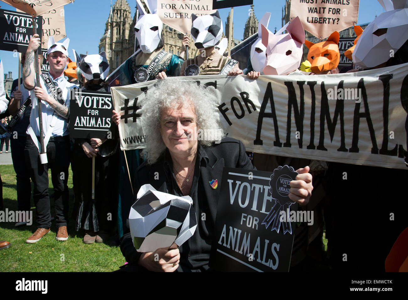 London, UK, 23rd April 2015. Brian May and campaigners at an animal ...