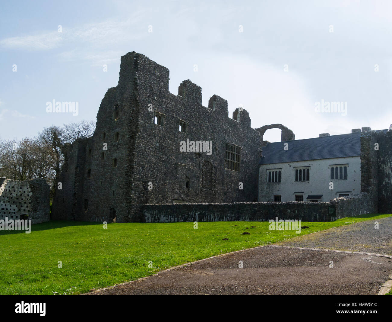 Oxwich Castle and dovecote 16thc Tudor fortified manor house built in ...