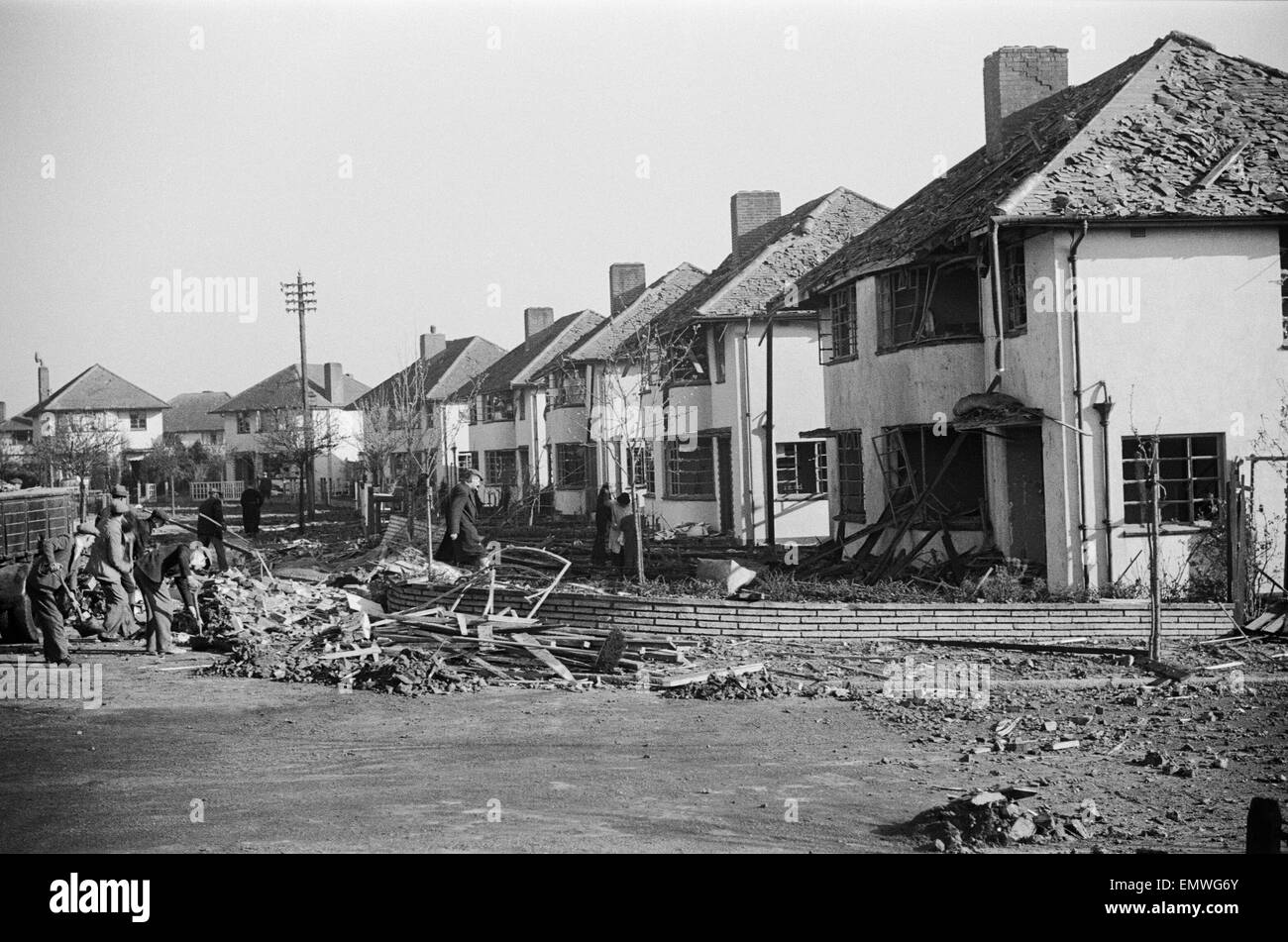 Wrecked homes Black and White Stock Photos & Images - Alamy