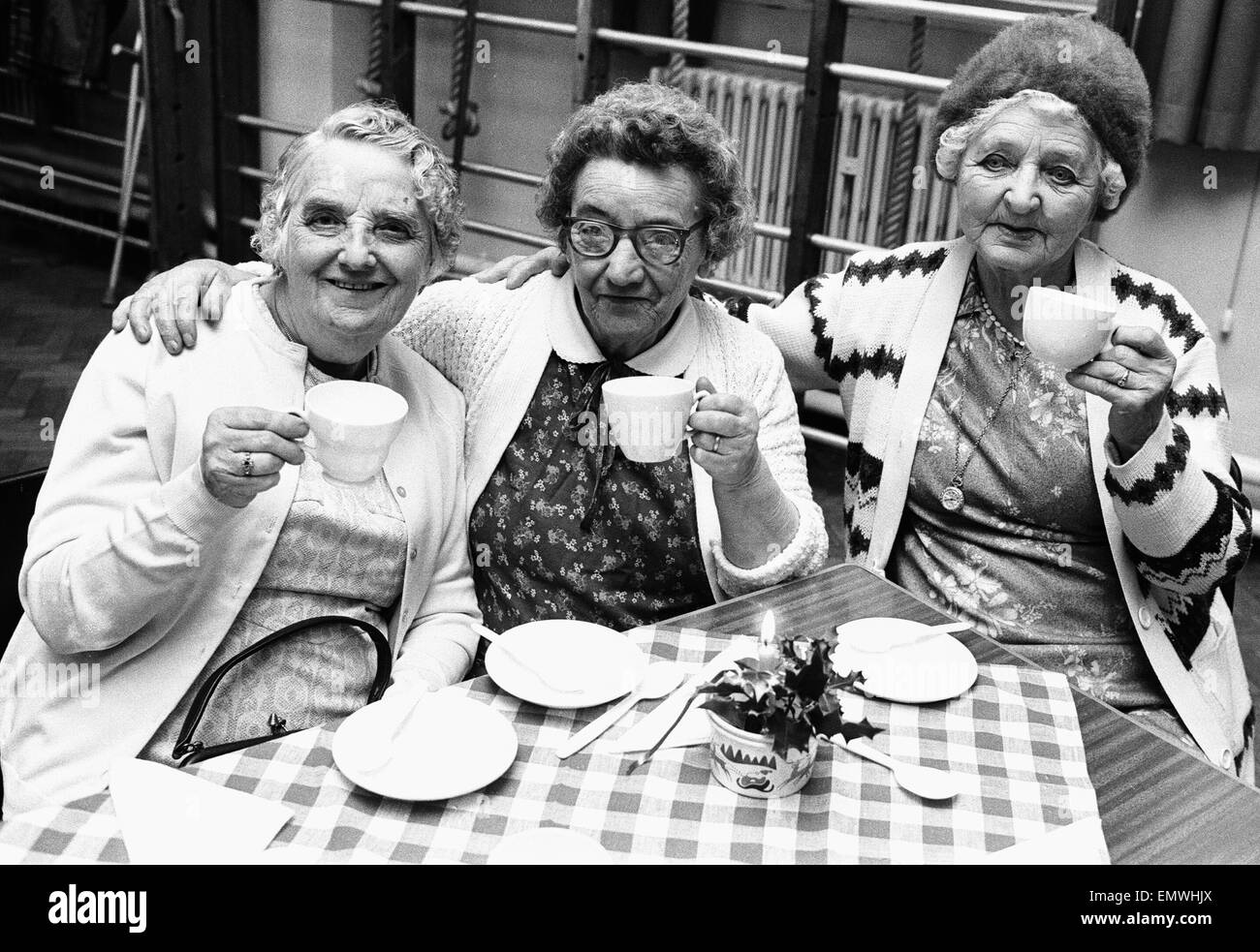 Three ladies seen here enjoying a nice cup of tea after their Christmas ...