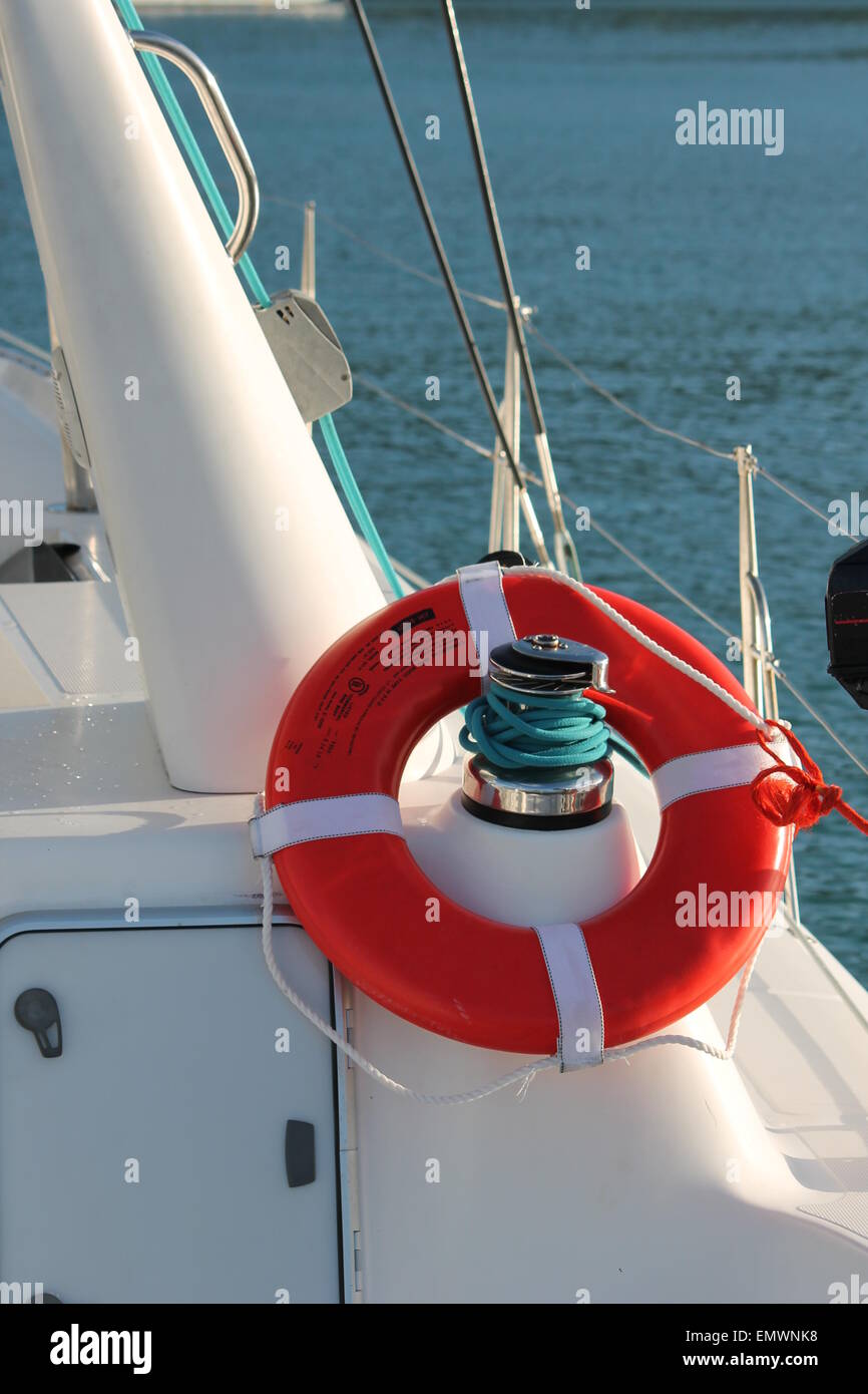 life preserver on yacht Stock Photo - Alamy