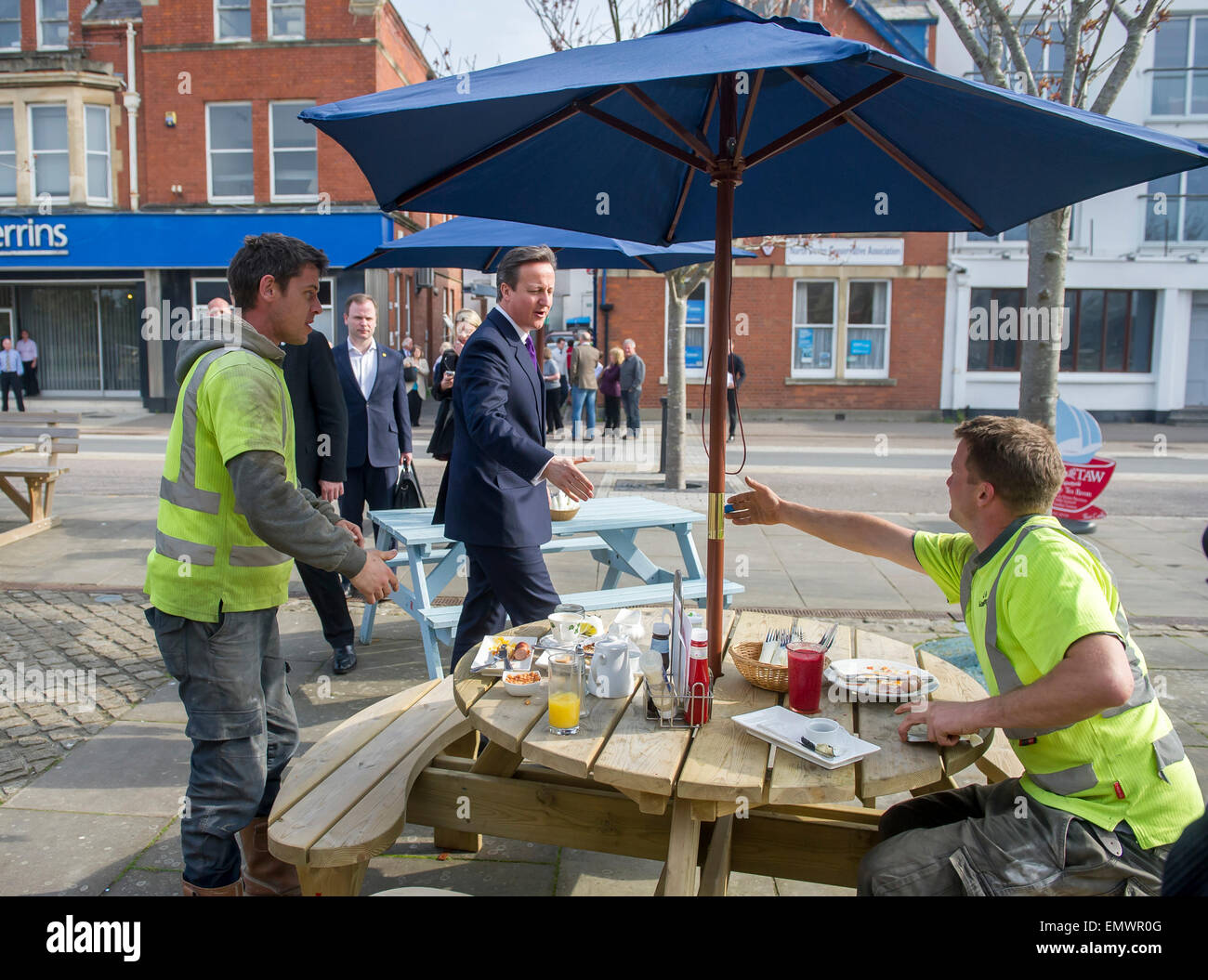Prime Minister David Cameron's at Barnstaple, Devon during the General ...