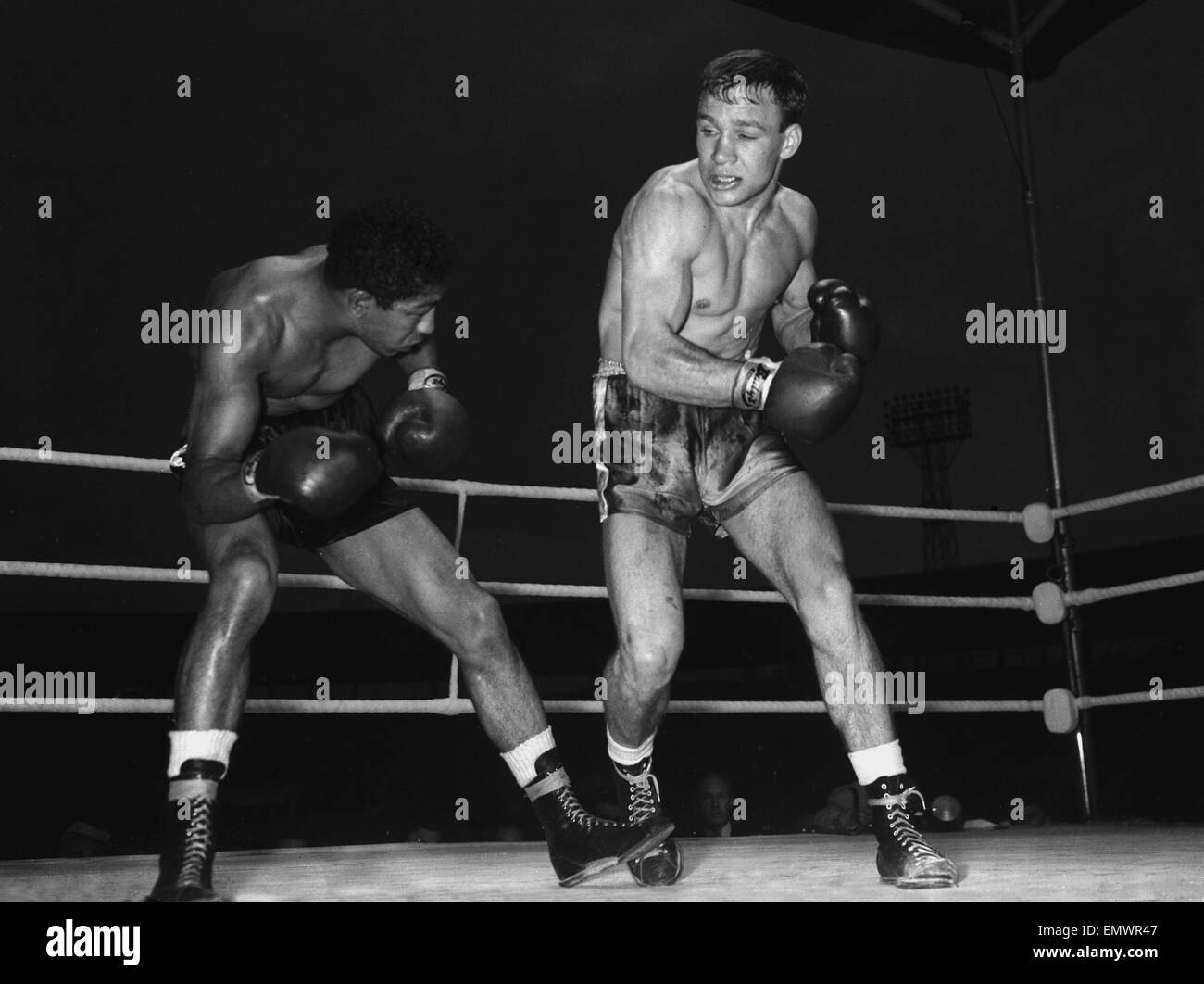 Dave Charnley (right) and Joey Lopes pictured in the eighth round of ...