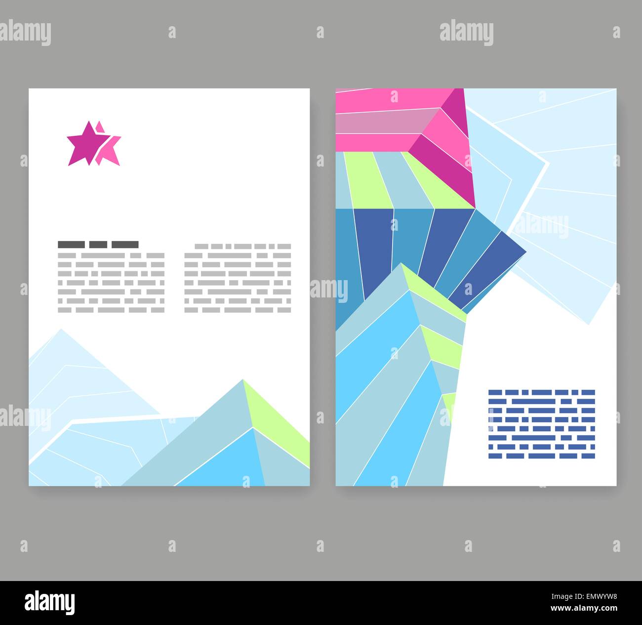 Flyer, leaflet, booklet layout. Editable design template. A4 2-fold brochure with abstract ...