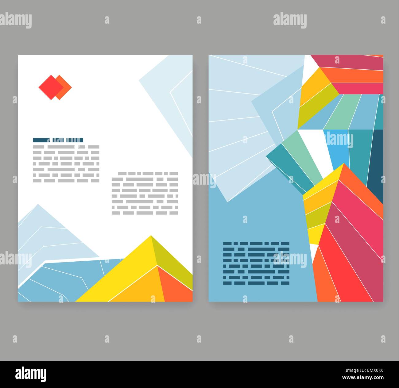 Flyer, leaflet, booklet layout. Editable design template. A4 2-fold brochure with abstract ...