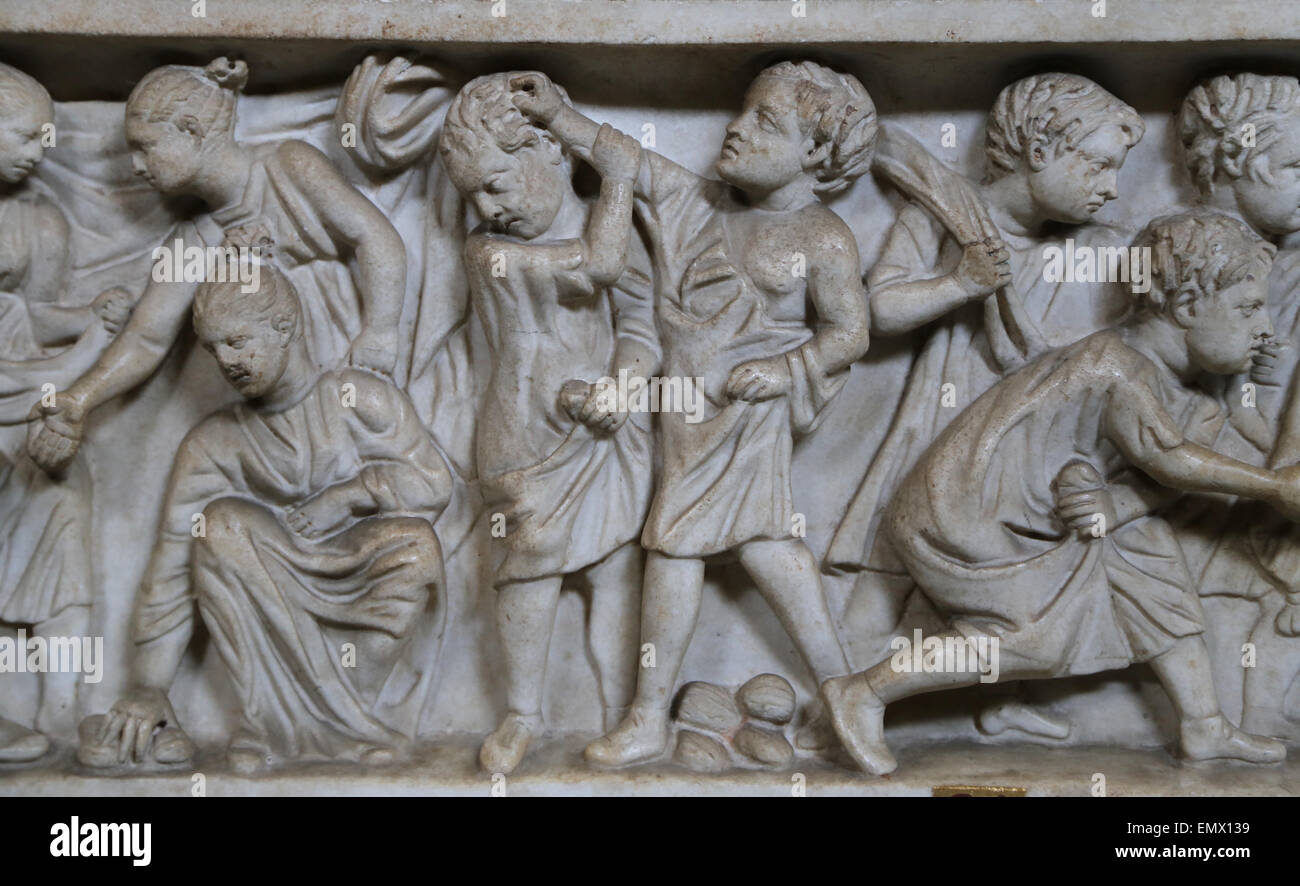 Roman era. Sarcophagus of a child. Marble. 3rd cent. AD. From Appian ...