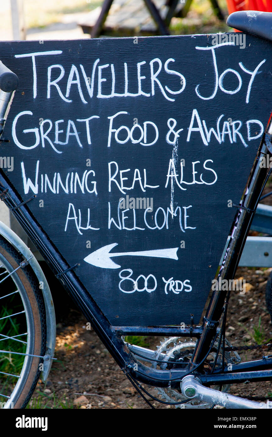 bicycle, pub sign, by , the road, Travellers Joy, Northwood, Isle of ...