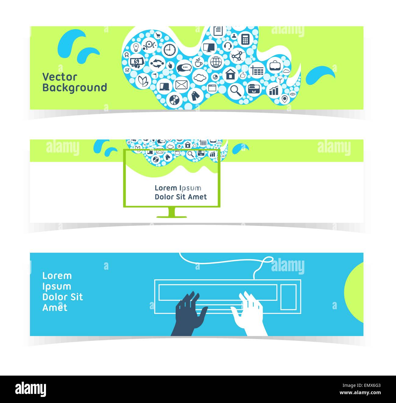 Set of horizontal banners, headers. Editable design template Stock ...