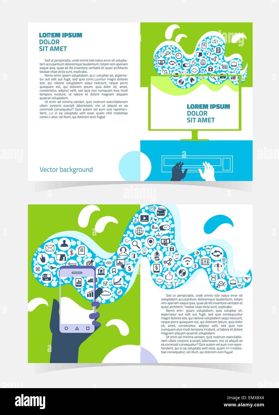 Flyer, leaflet, booklet layout. Editable design template A5 two sides ...