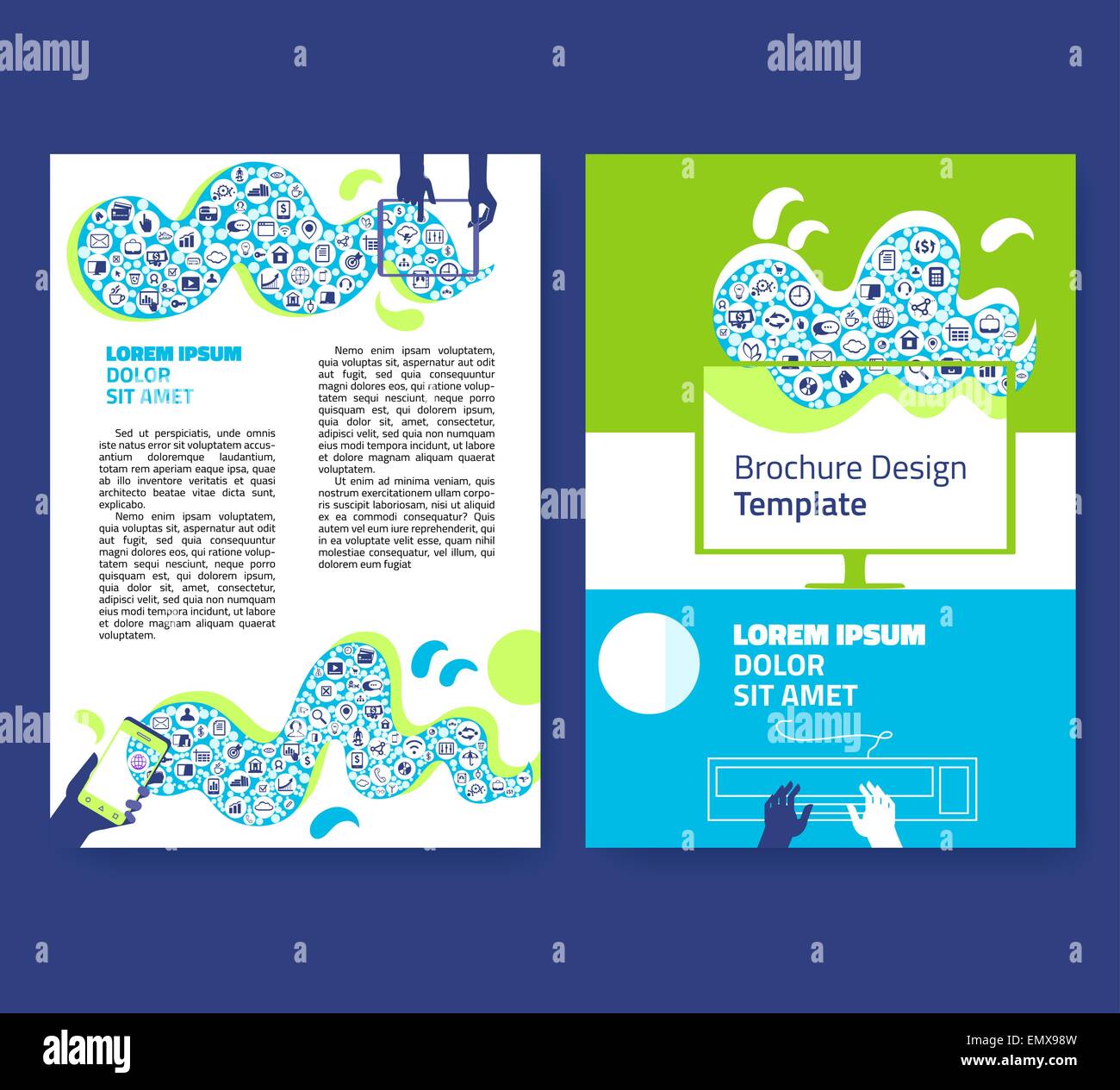 Flyer, leaflet, booklet layout. Editable design template A4 two sides Stock Vector Image & Art ...