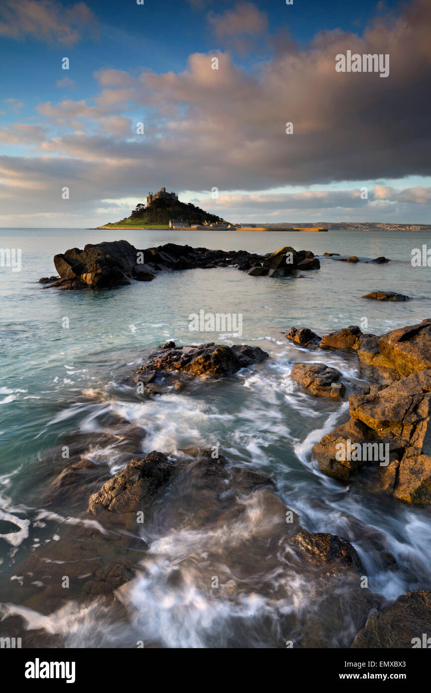 St Michael's Mount; Dawn From Marazion; Cornwall; UK Stock Photo - Alamy