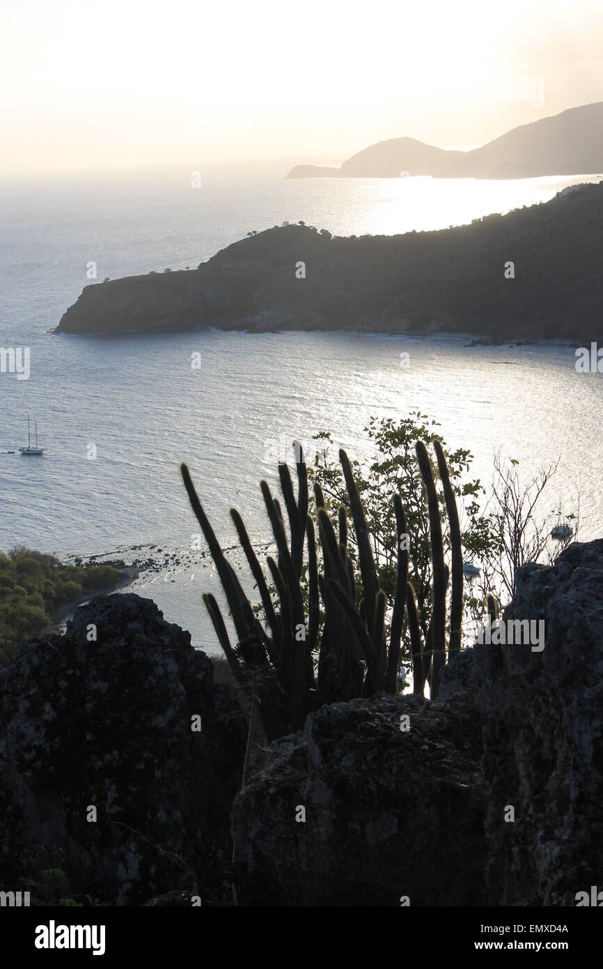 Antigua Bay, view of English Harbor from Shirley Heights, Antigua, West ...