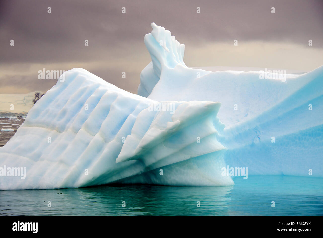 Small iceberg with patterns Paradise Bay Antarctic Peninsular ...