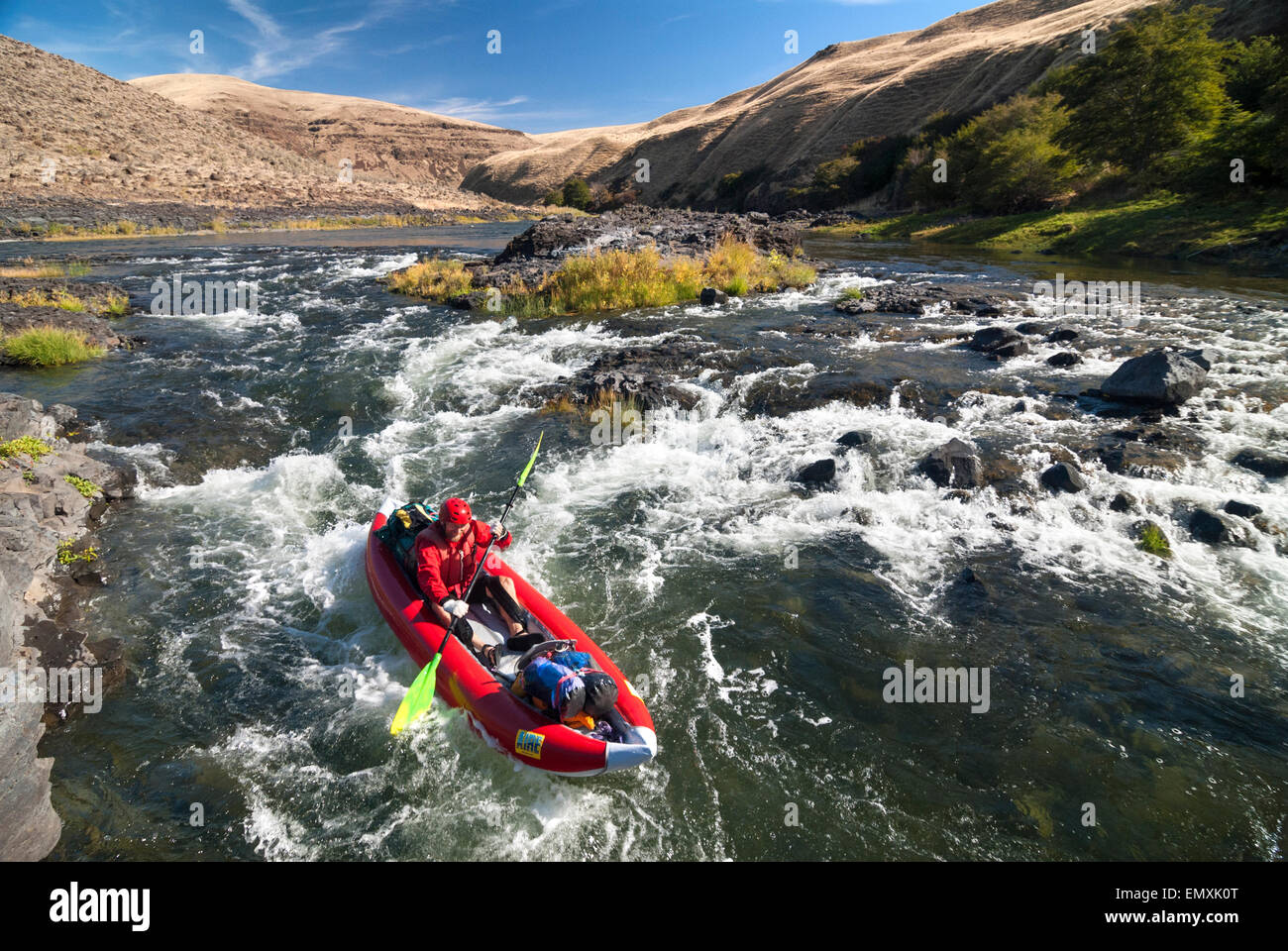 Running Tumwater Falls On Oregons John Day River In An Inflatable