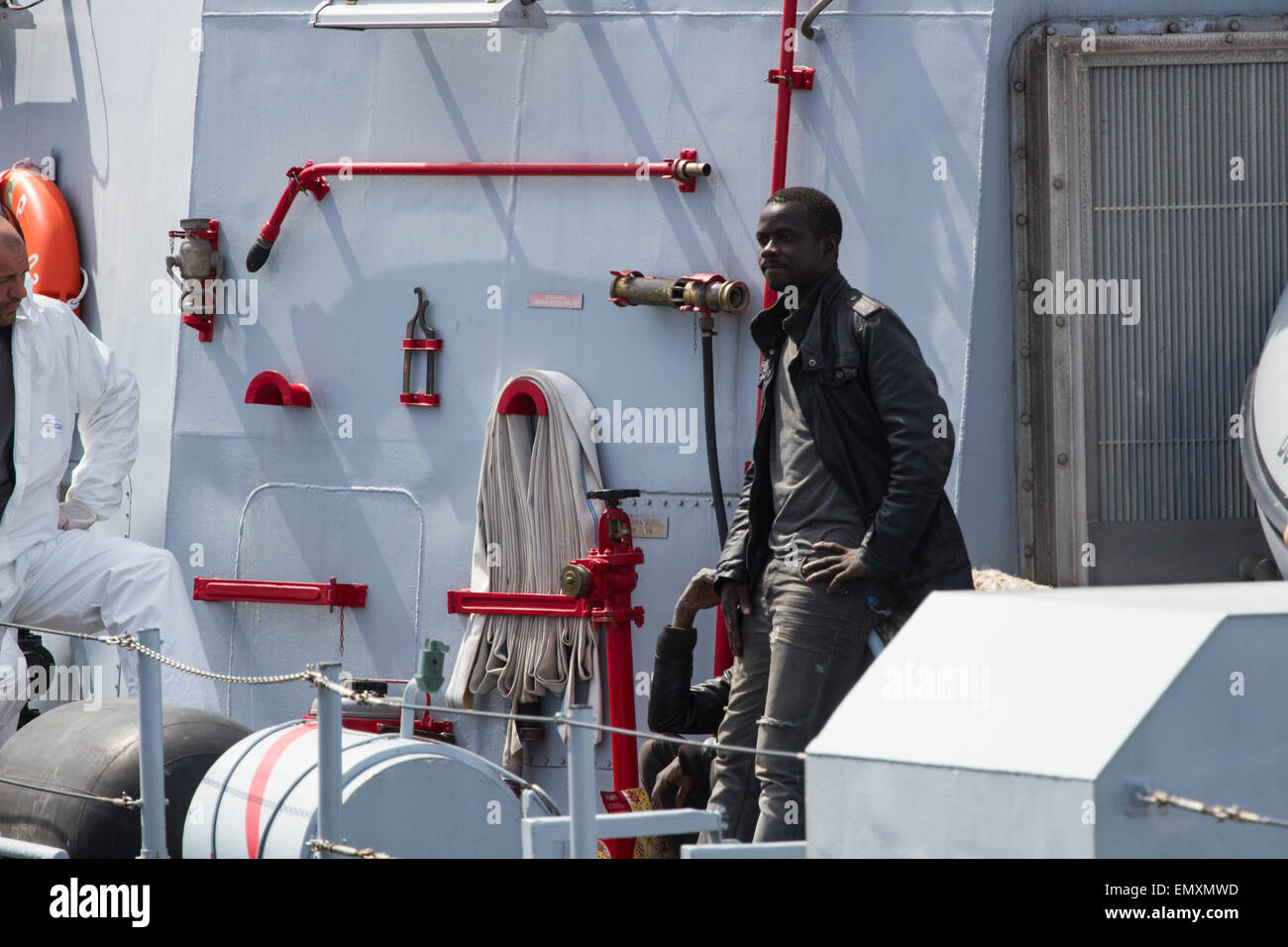 Catania, Italy. 23rd Apr, 2015. Arrived in the port of Catania on ...