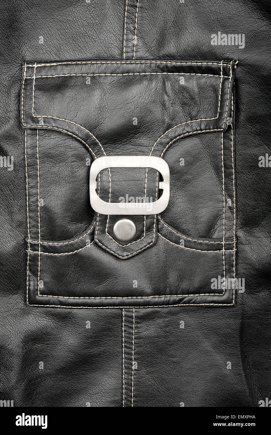 Black leather with side pocket Stock Photo - Alamy