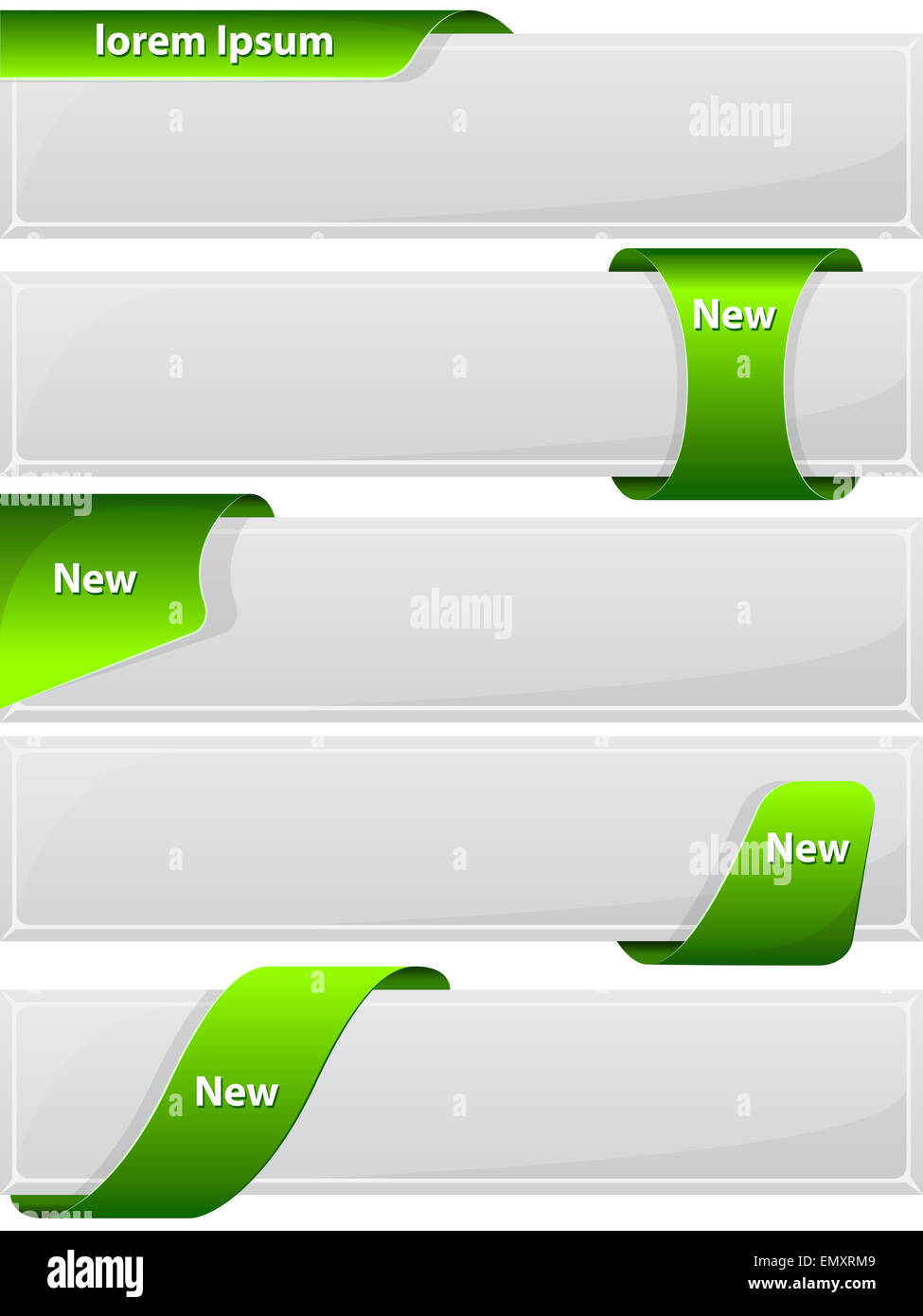 Web button with green ribbon Stock Photo - Alamy