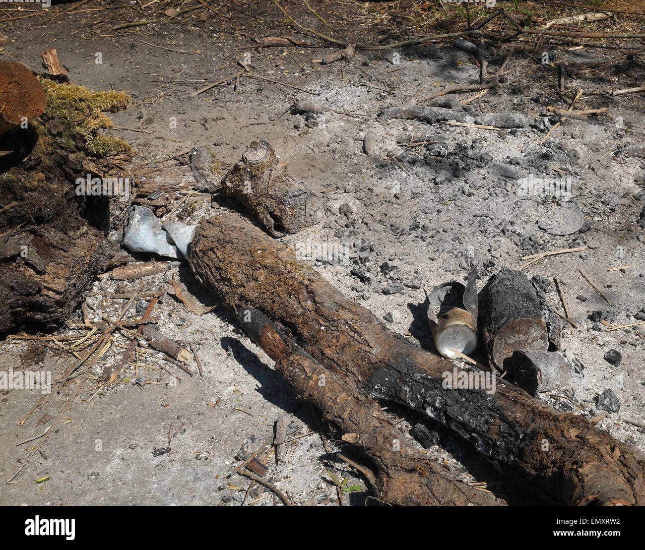 Exploded cigarette lighter gas container after been thrown on a fire by ...