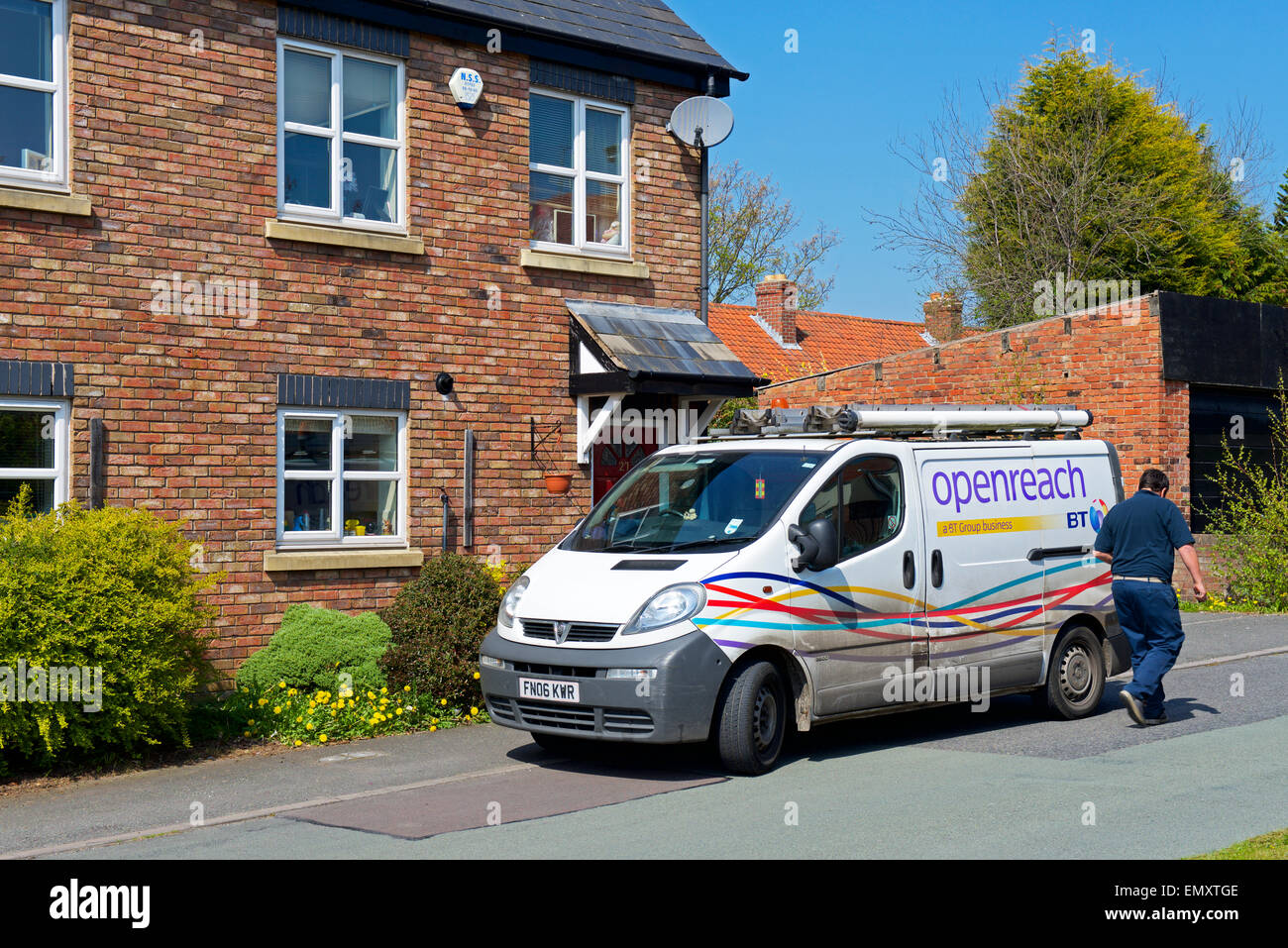 BT Openreach van parked outside house, England UK Stock Photo - Alamy