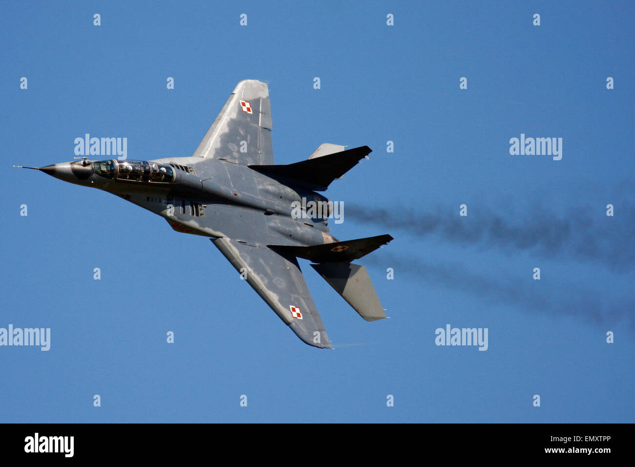 MiG 29 from Poland Air Force in air during NATO excercie Stock Photo ...