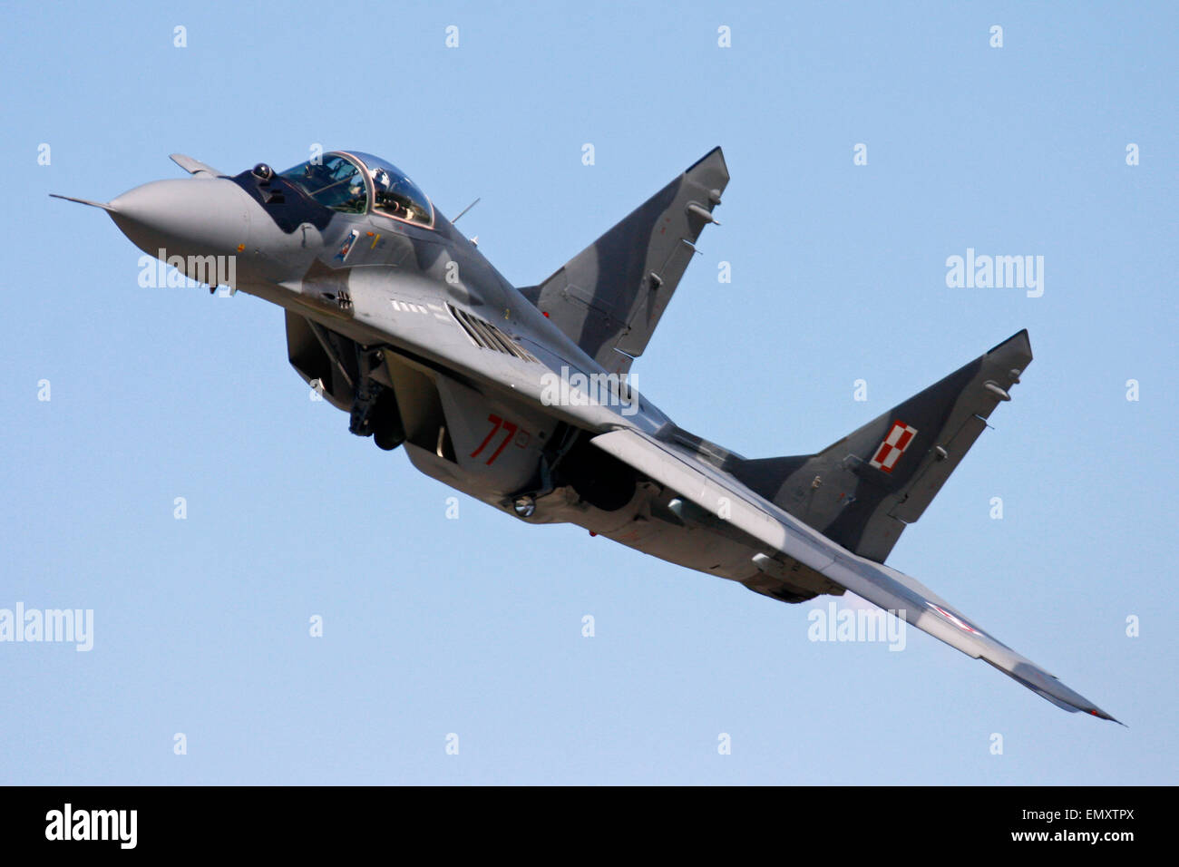 Poland Air Force MiG 29 in air during NATO excercise in Malbork Stock ...