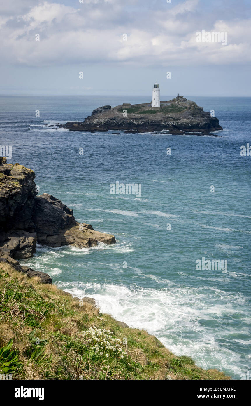 Godrevy lighthouse in cornwall england uk Stock Photo - Alamy