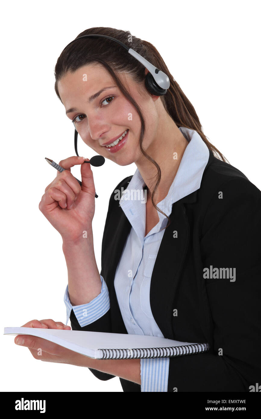 Female call-center worker Stock Photo - Alamy