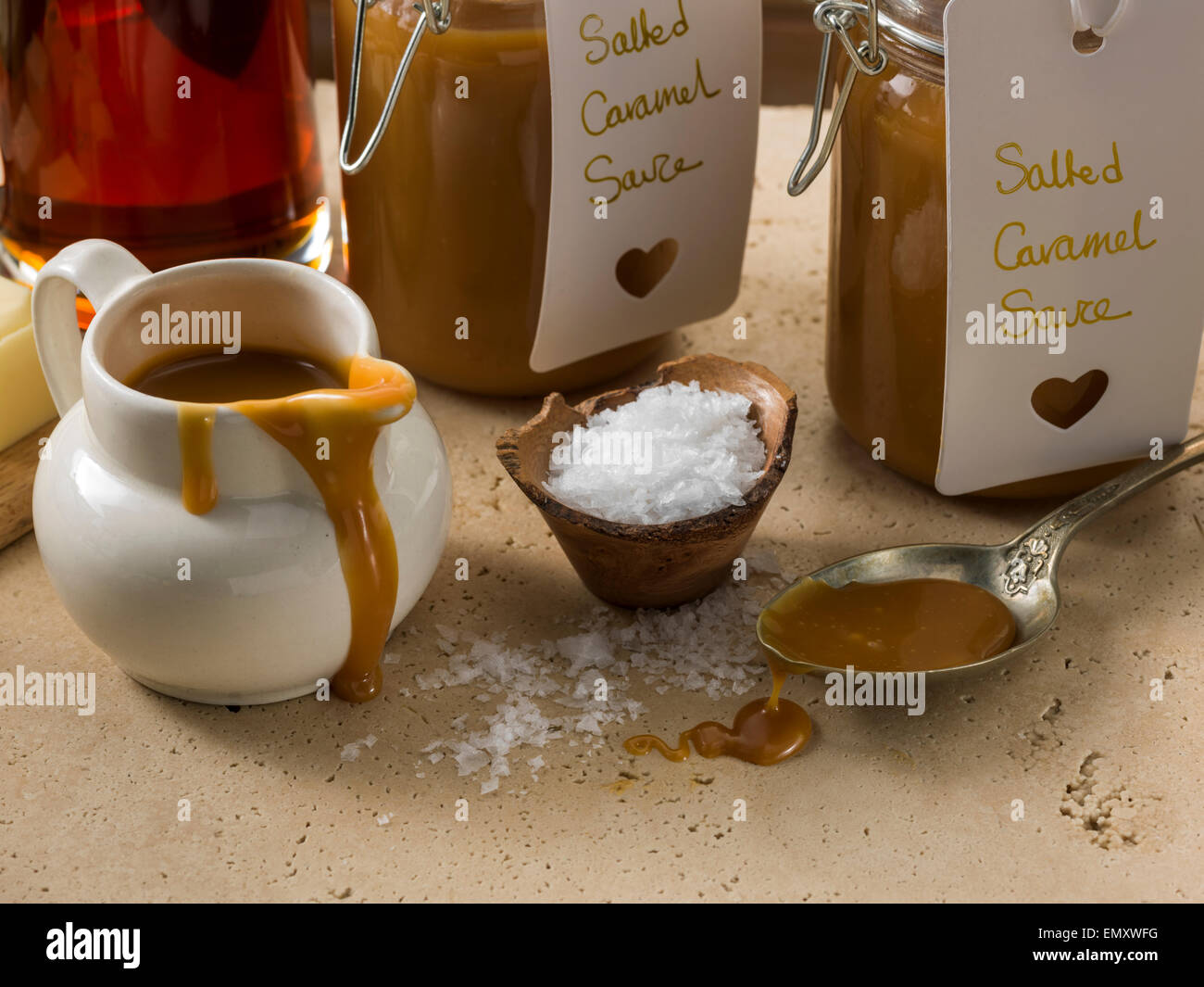 Salted caramel sauce Stock Photo - Alamy