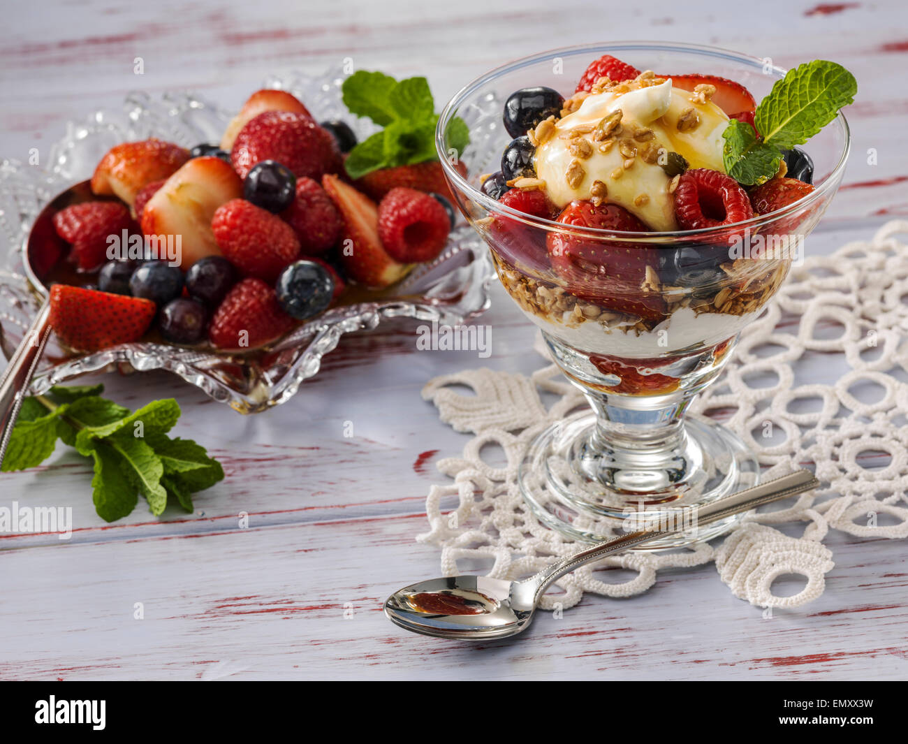 Mixed berry parfait Stock Photo - Alamy