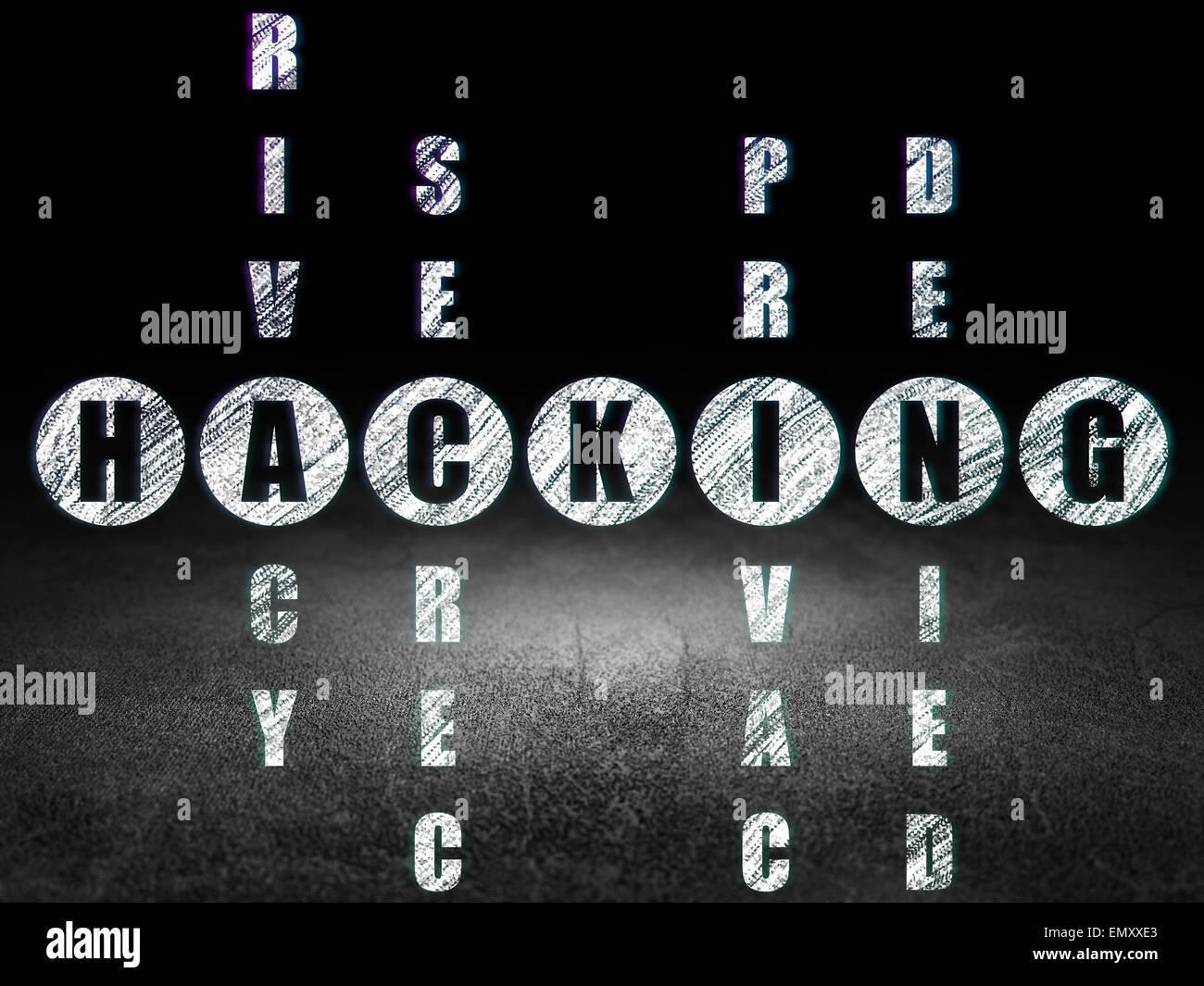 Security concept: word Hacking in solving Crossword Puzzle Stock Photo ...