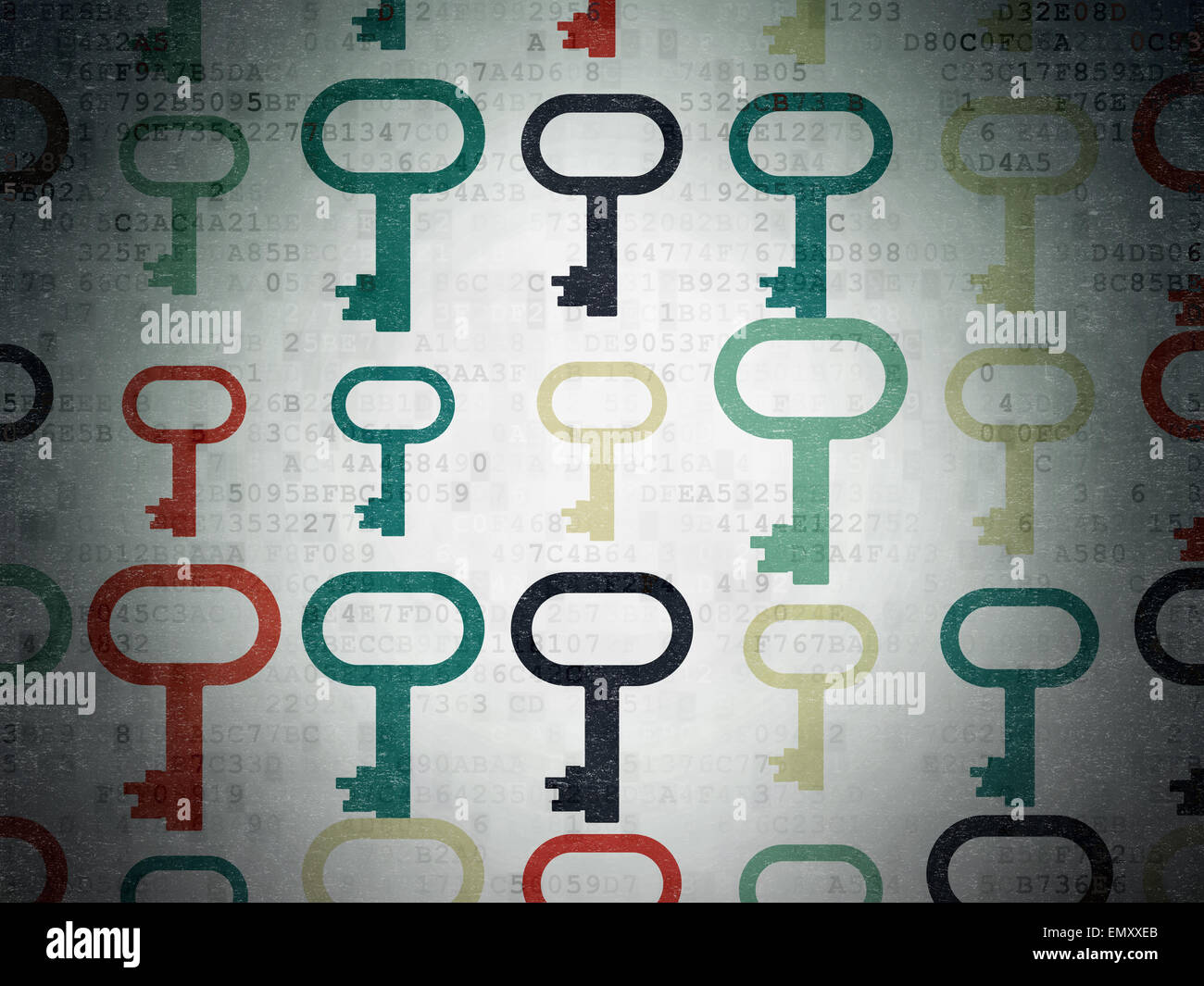 Safety concept: Key icons on Digital Paper background Stock Photo - Alamy