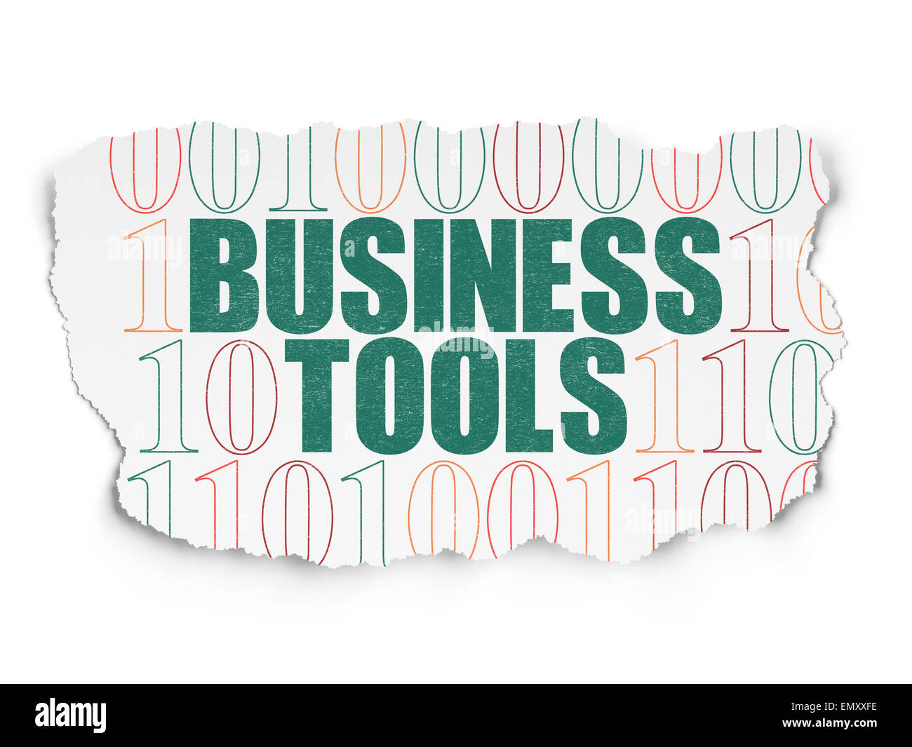 Business concept: Business Tools on Torn Paper background Stock Photo ...