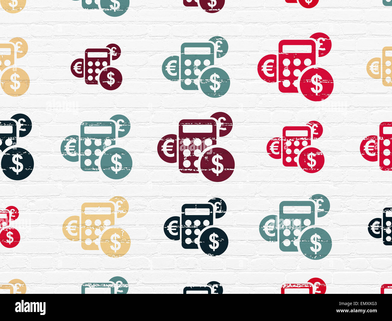 Marketing concept: Calculator icons on wall background Stock Photo - Alamy