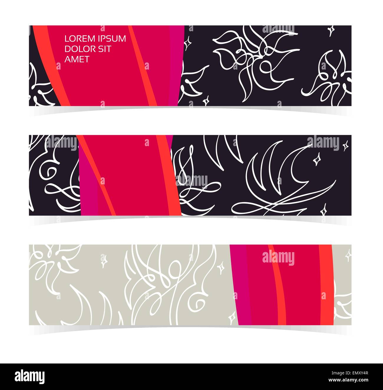 Set of horizontal banners, headers. Editable design template. EPS10 ...