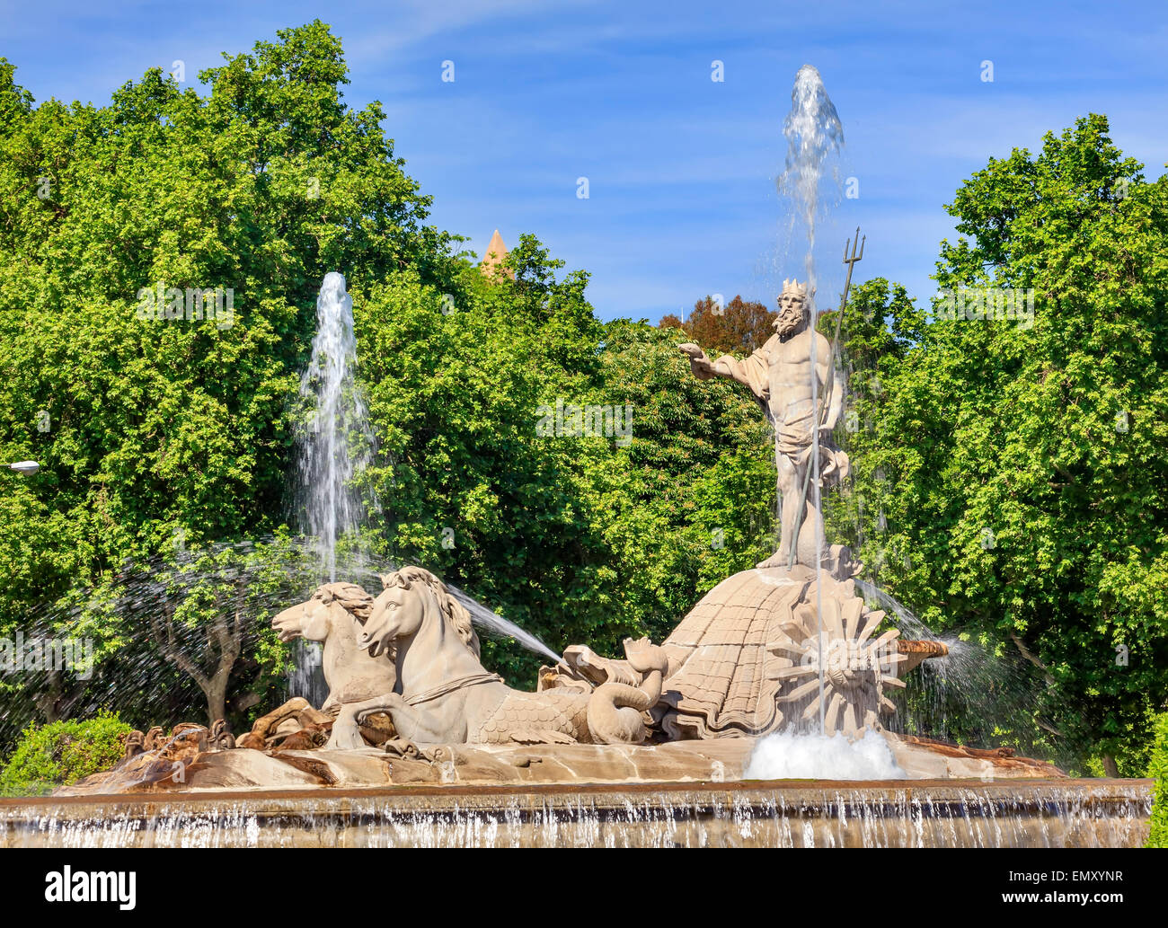 Neptune with Trident Snake in Chariot, Roman God, Statue Fountain ...