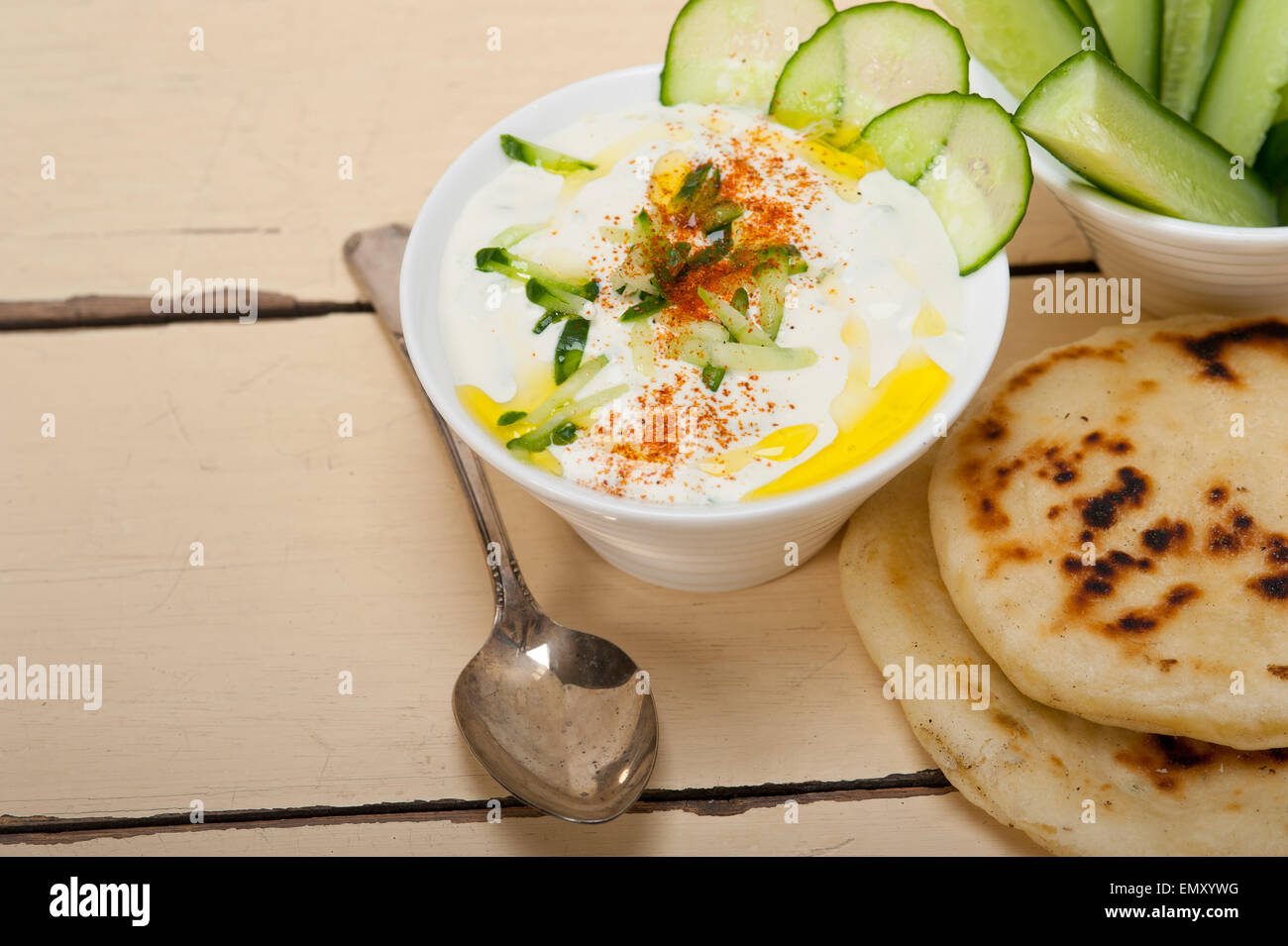 Arab middle east salatit laban wa kh’yar Khyar Bi Laban goat yogurt and ...