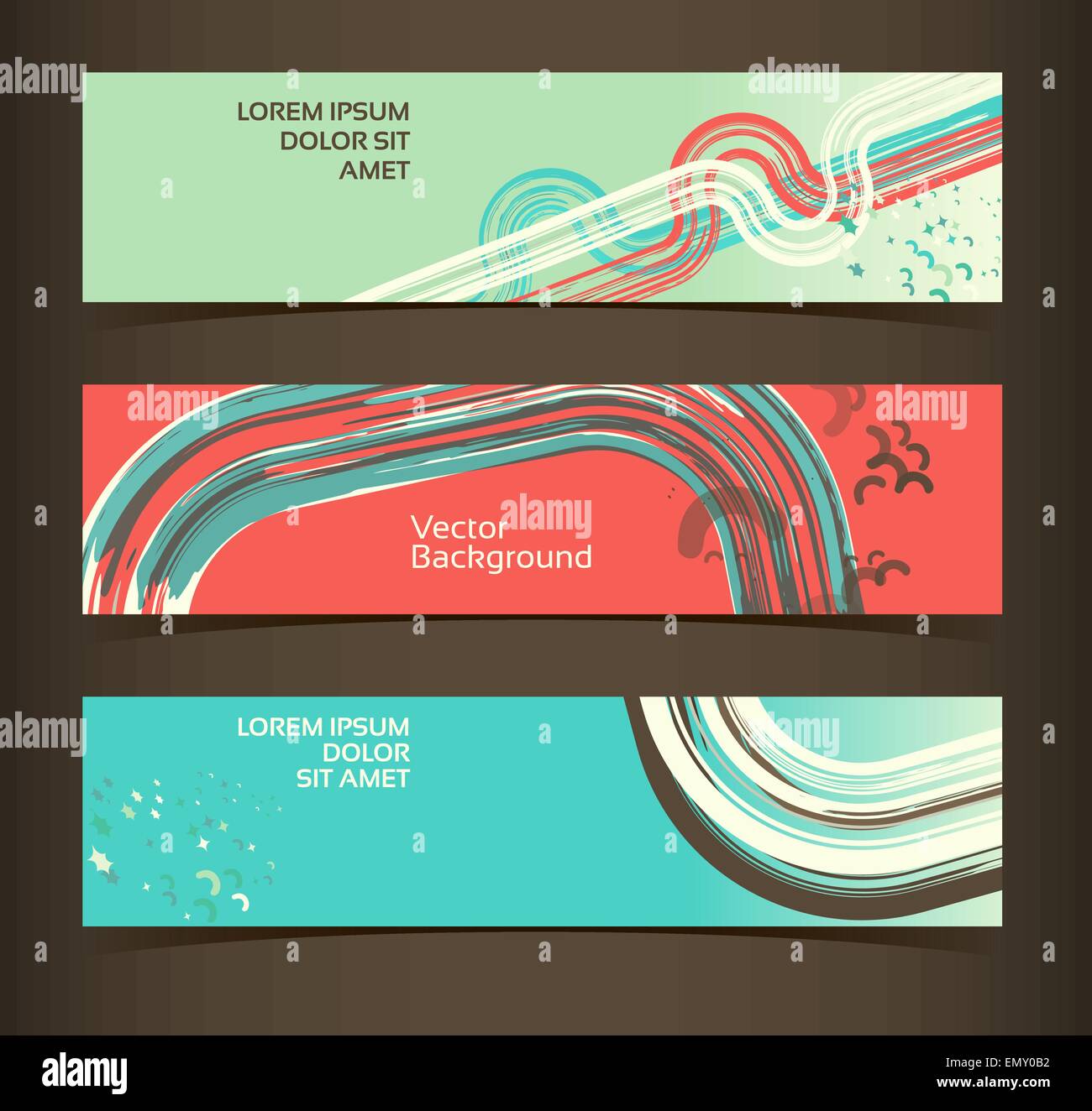 Set of horizontal banners, headers. Editable design template. EPS10 ...