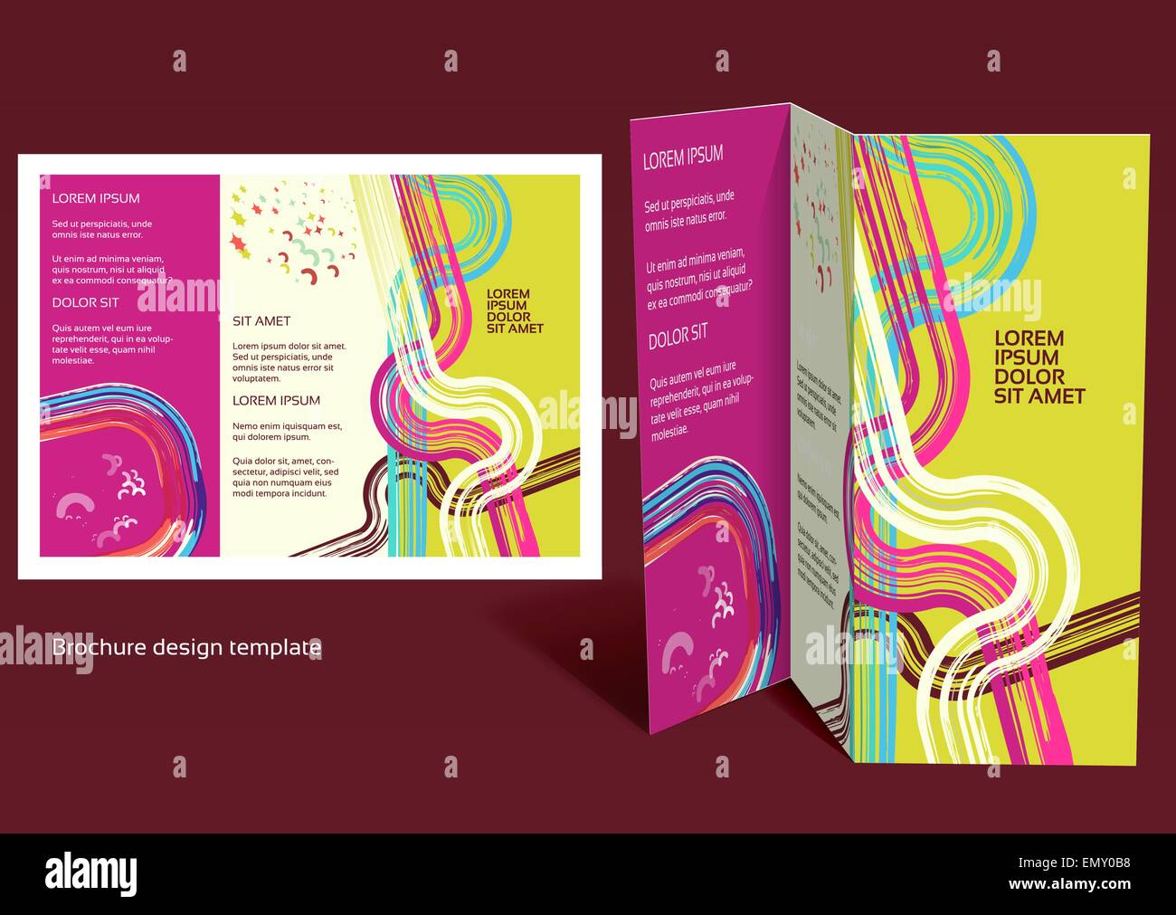 Brochure, booklet z-fold layout. Editable design template. EPS10 vector ...