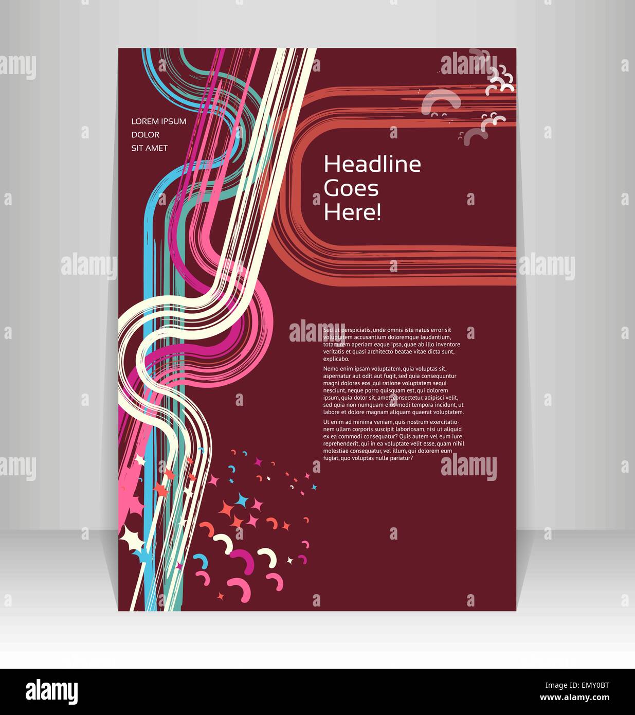 Flyer, leaflet, booklet layout. Editable design template. EPS10 vector ...