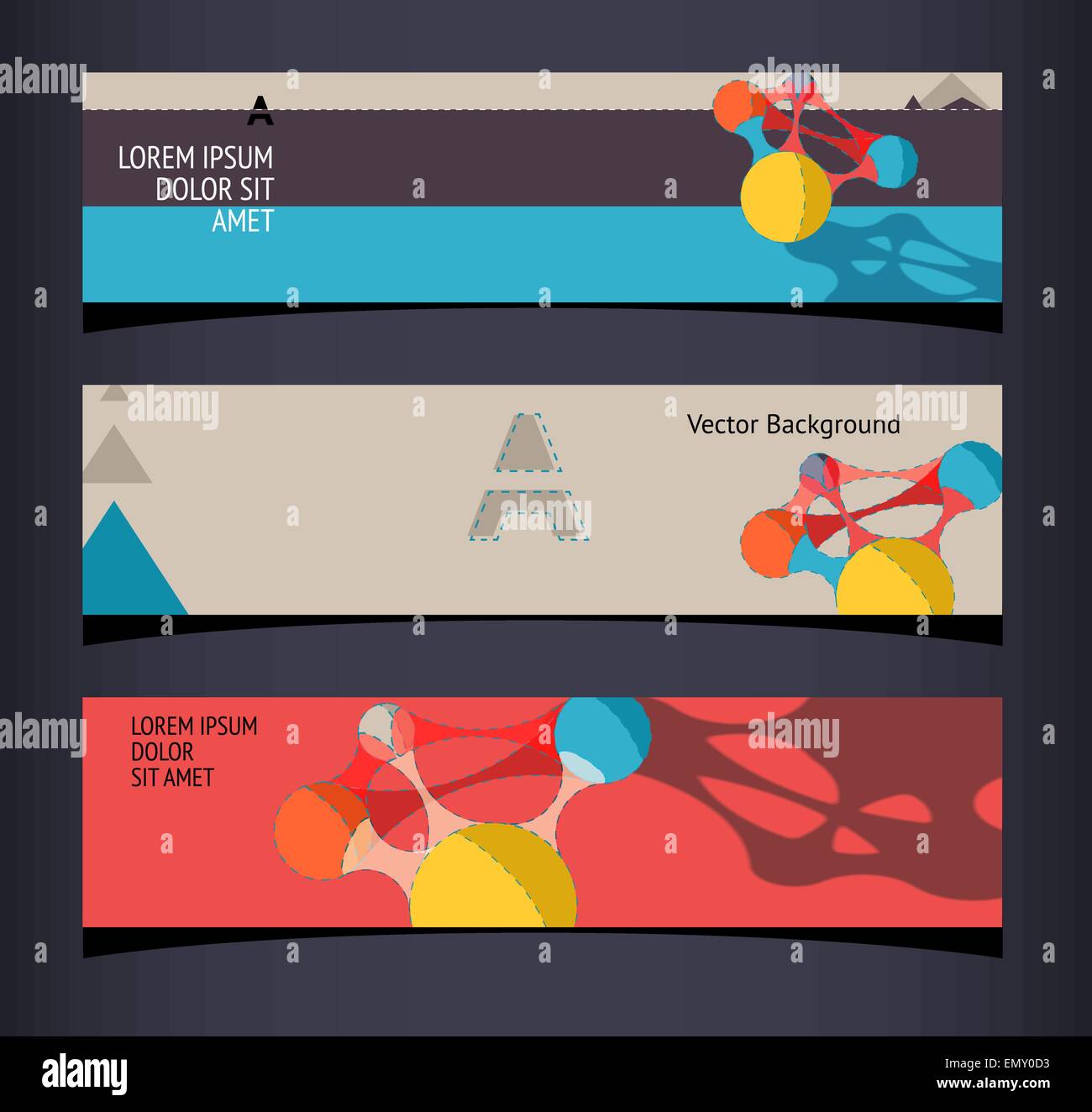 Set of horizontal banners, headers. Editable design template. EPS10 ...