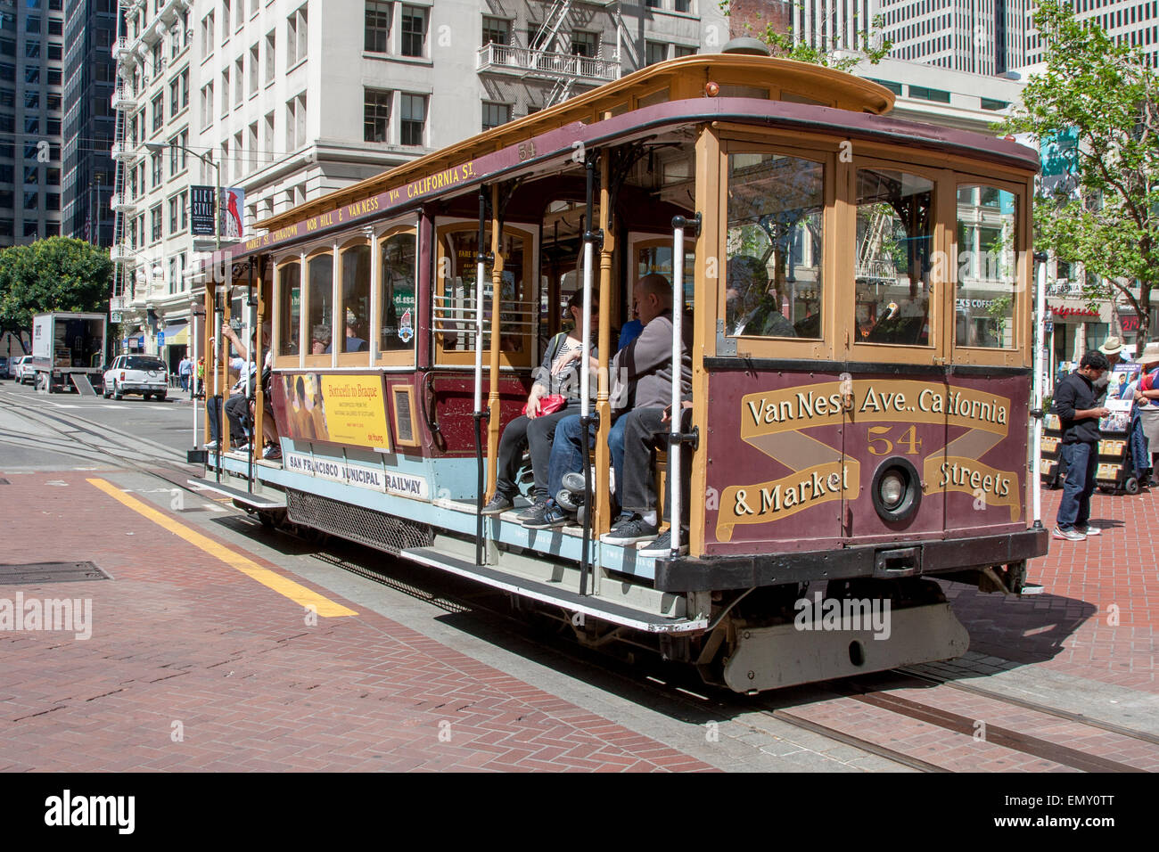 The California Street San Francisco Cable Car at the Drumm Street ...