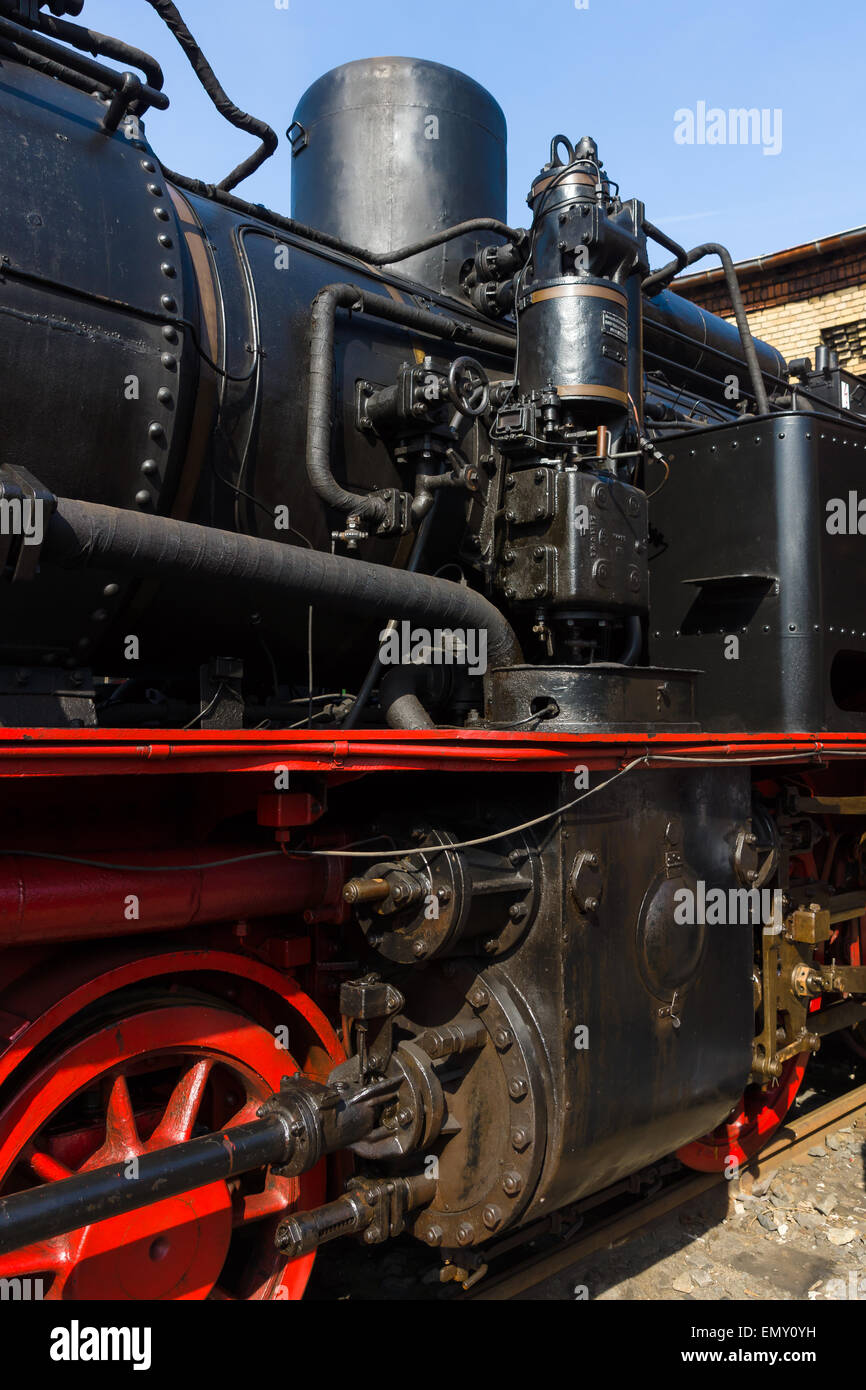 BERLIN - APRIL 21: Detail of an old steam locomotive, Spring Festival ...