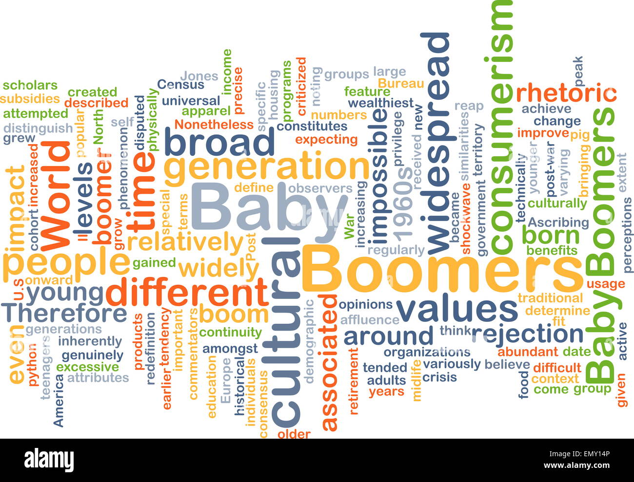Background text pattern concept wordcloud illustration of baby boomers ...
